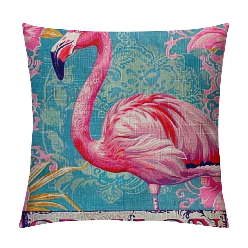 BCIIG Flamingo Throw Pillow Covers Vintage Animal Pink Bird with ...