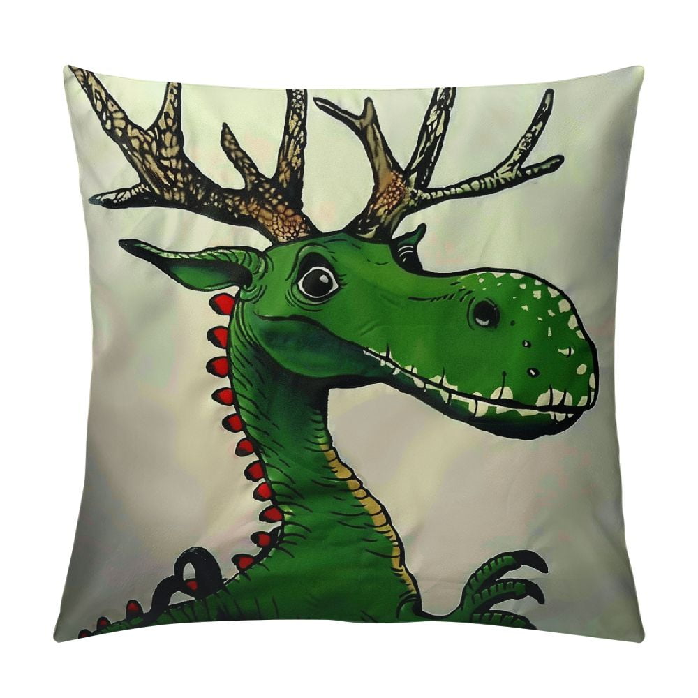 BCIIG pc_220491_1 Funny Green T-Rex Dinosaur Dressed As Rudolph ...