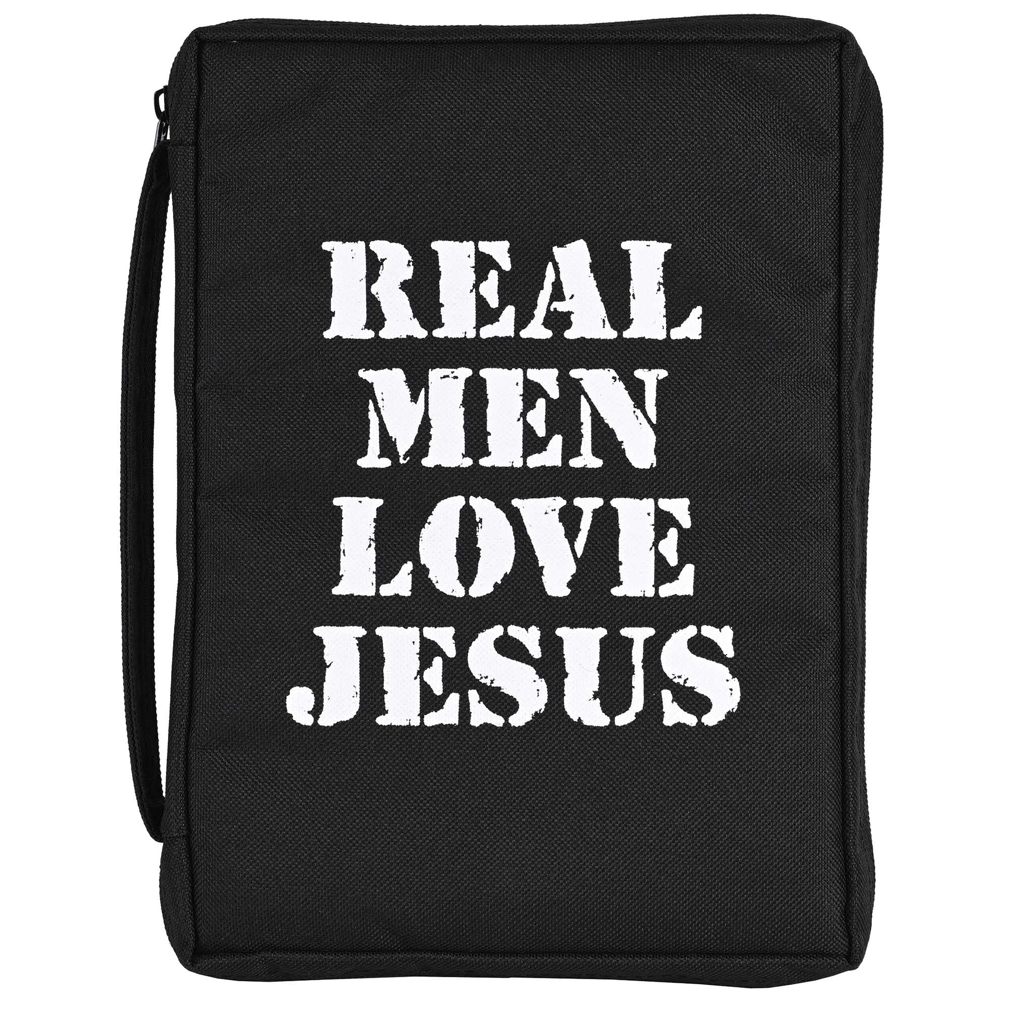 BCK-L1031 Real Men Love Jesus - 10.25 x 7.12 Inch Black Polyester Bible ...