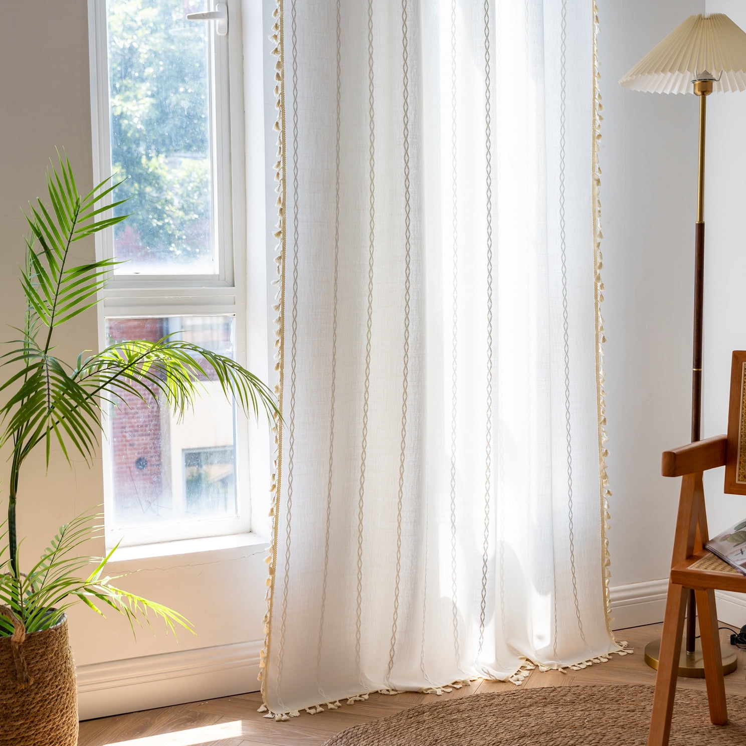 BCLBUSTE Boho Curtains 108 inches Long for Living Room 2 Panels Set ...