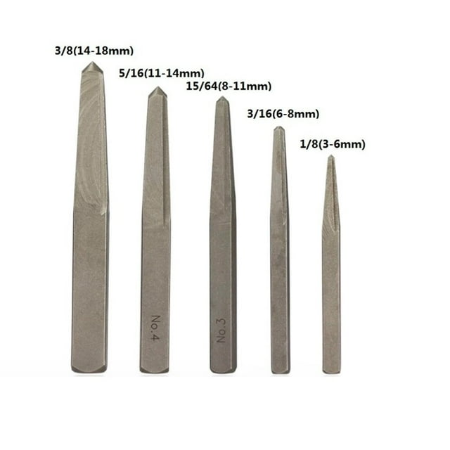 BCLONG 1/5Pc Square Screw Extractor Easy Out Straight Fluted Tool ...
