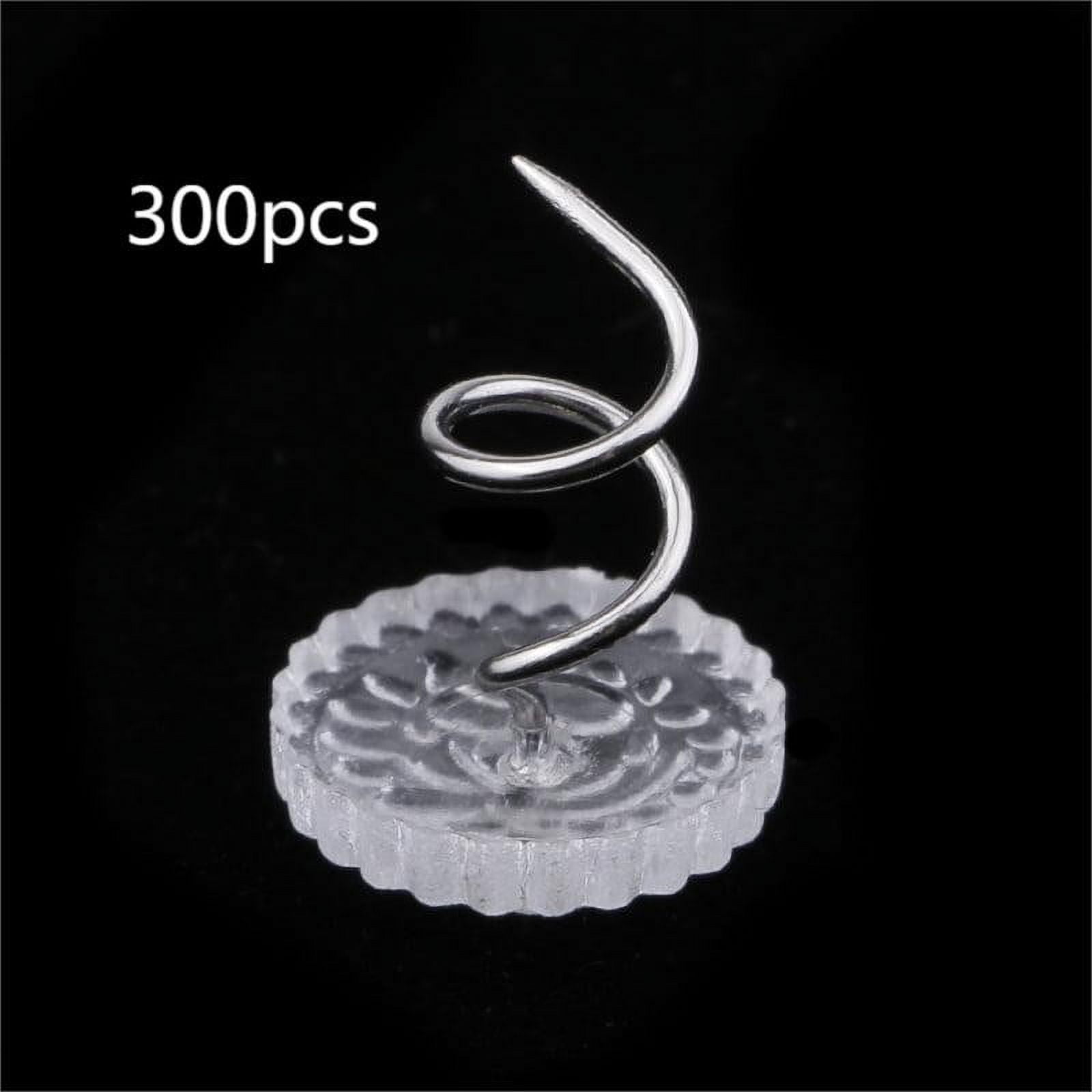 BCLONG 100/300 PCS Transparent Round Head Indoor Spiral Nail Furniture ...
