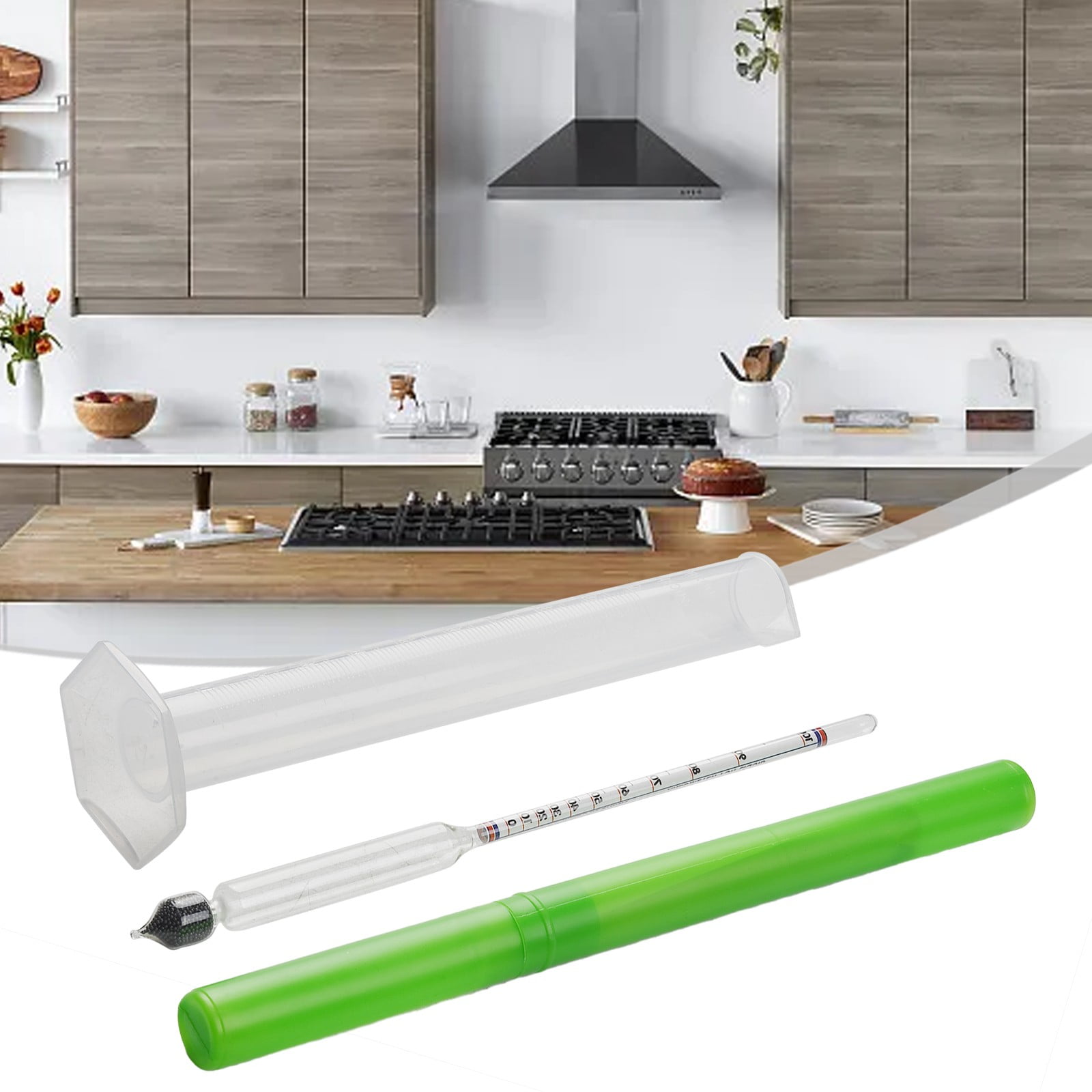 BCLONG 100ml Alcohol Hydrometer Distilling 0- Meter with Measuring Cup ...