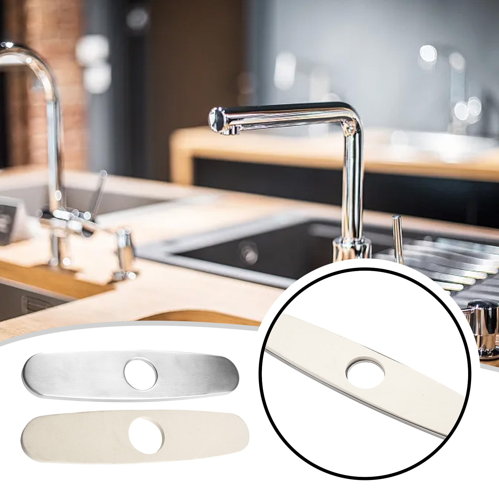 BCLONG 10inch Faucet Plate Hole Tap Cover Deck Plate Stainless Steel ...