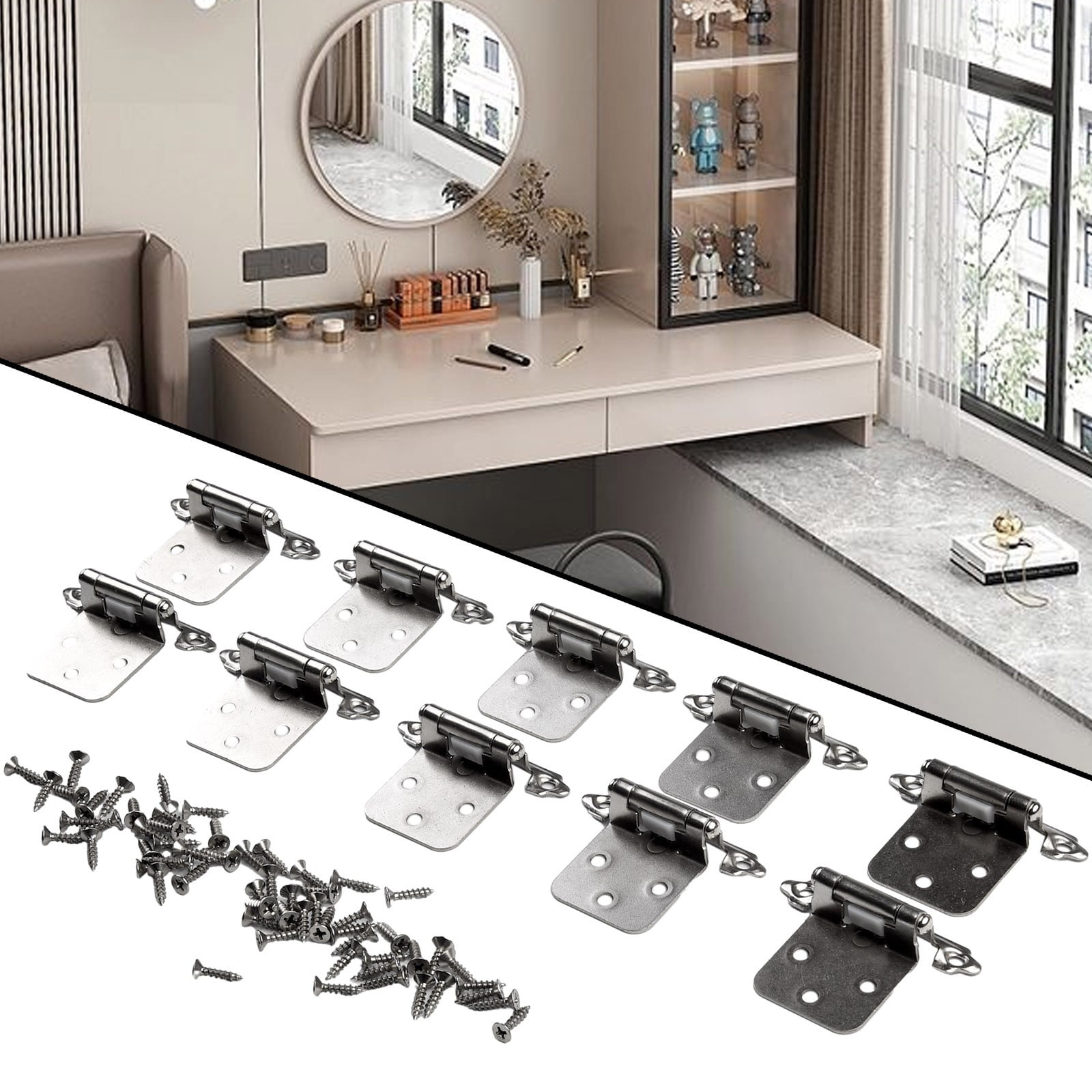BCLONG 10pcs Self Closing Overlay Flush Cabinet Hinge Heavy Duty Door ...