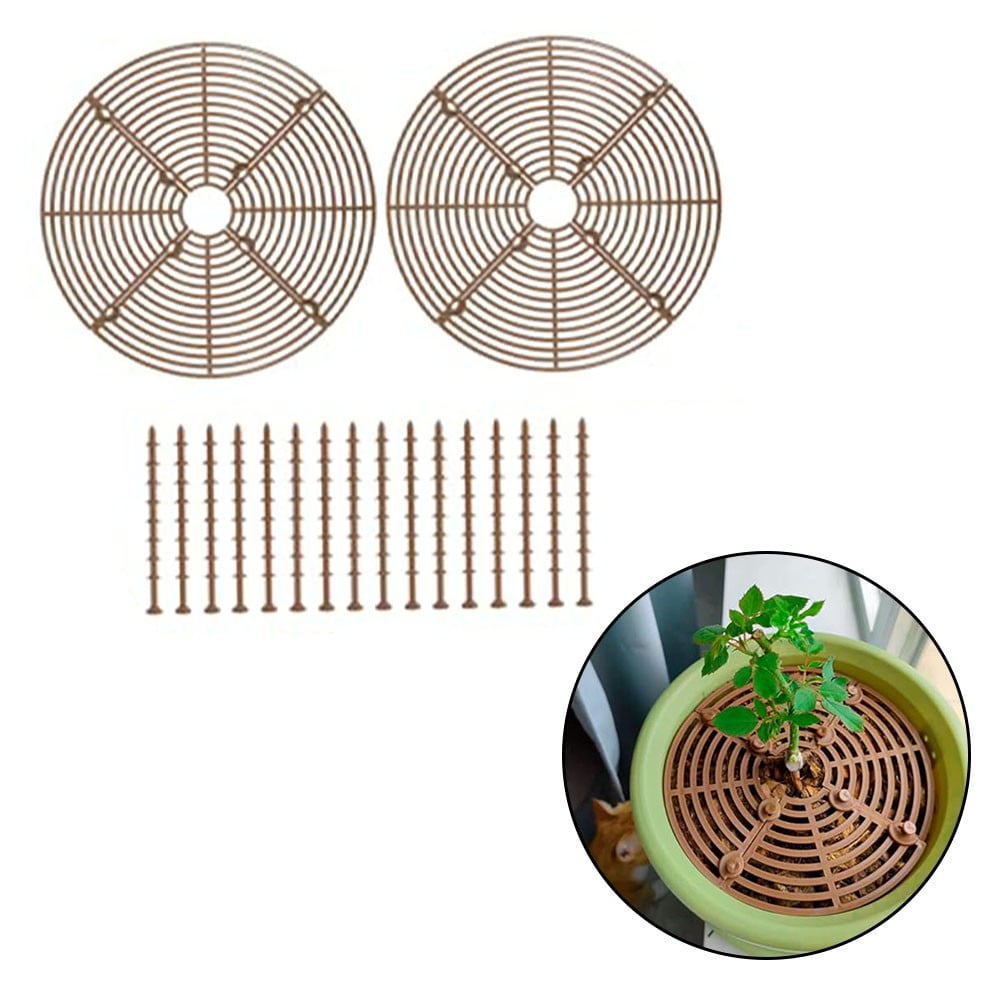 BCLONG 2 Pack Plant Grid Covers 11.8 Inch Cuttable Plant Pot Soil with ...