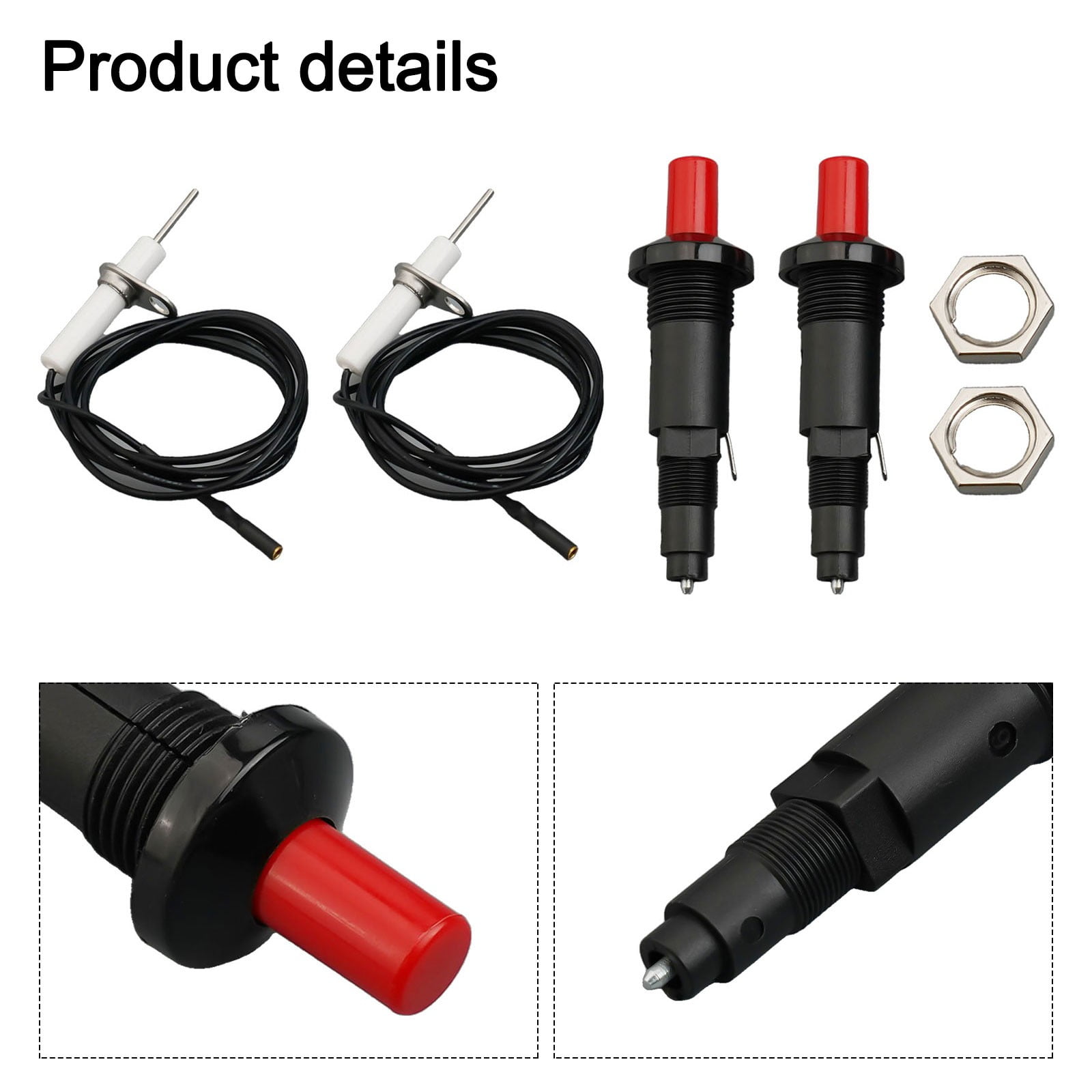 BCLONG 2-pack Piezo Igniter Push Button Gas Fireplace Grill BBQ Stove ...