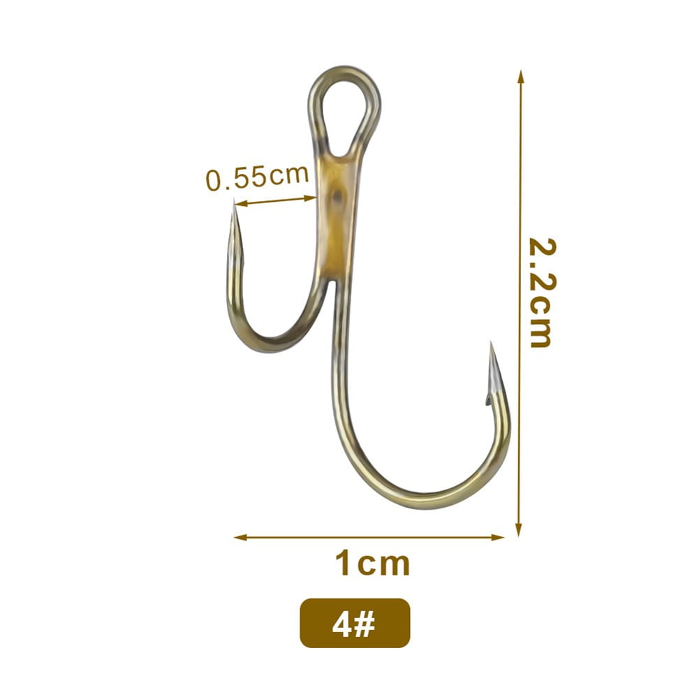 BCLONG 20Pcs Double Fishing Hook High Carbon Steel Golden Barbed Hook ...