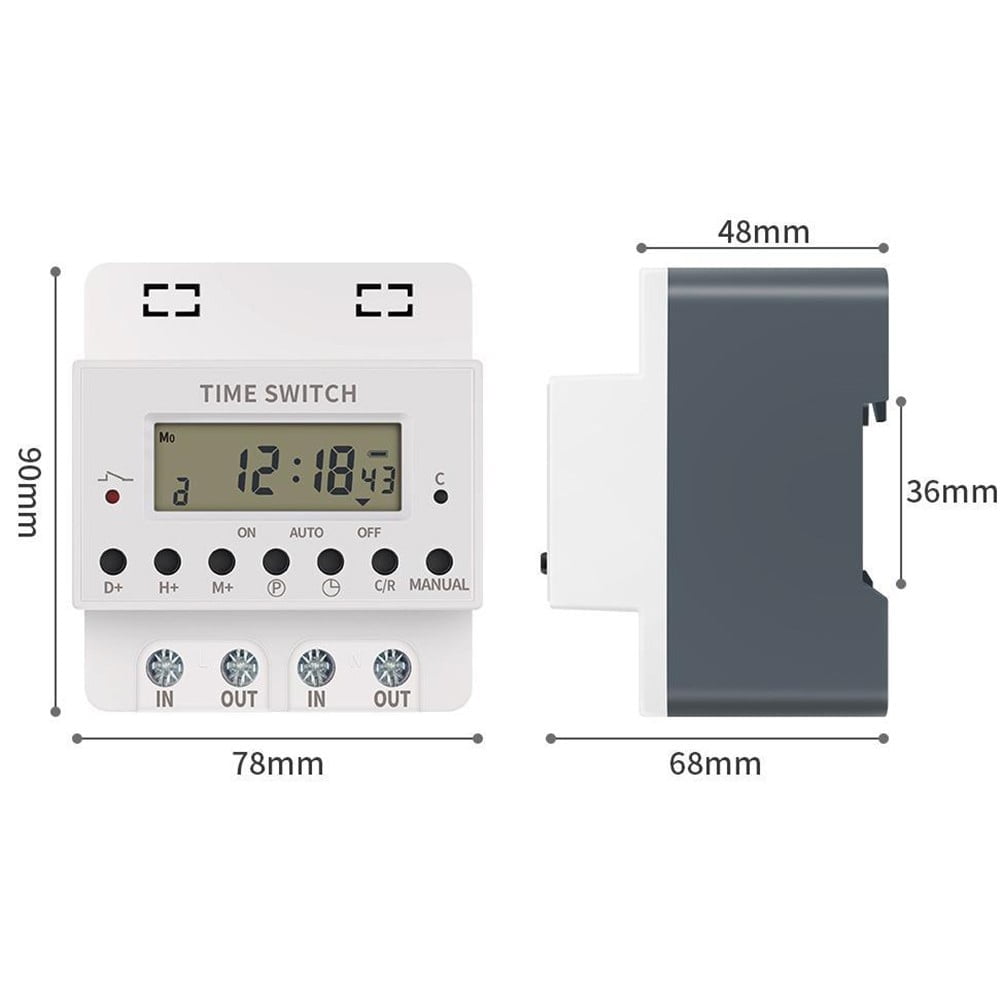 BCLONG 220V Digital Timer Switch Electronic Hour Weekly Programmable Time Controller - Walmart.com