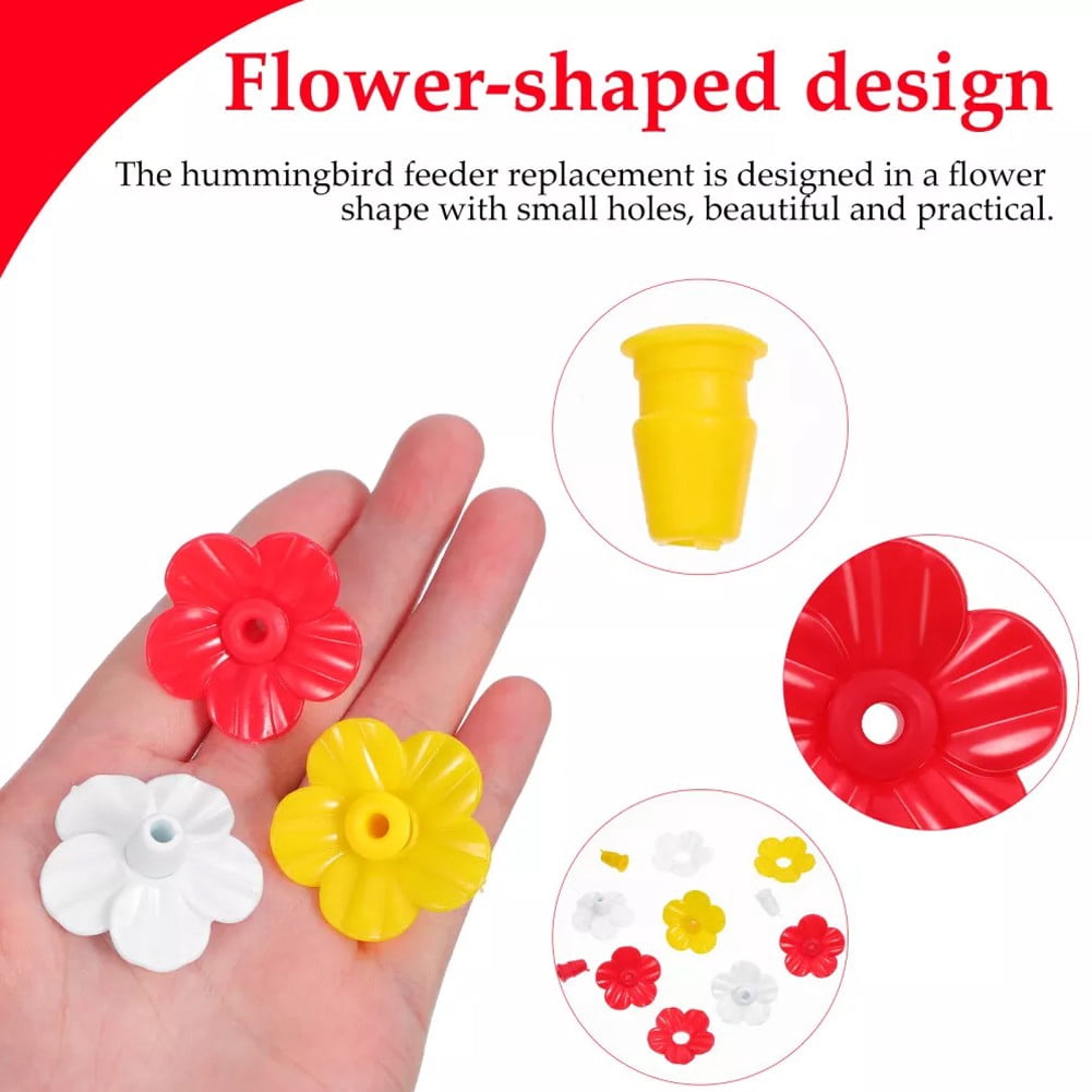 BCLONG 24 Pcs Hummingbird Feeder Flowers Replacement Plastic Flowers ...