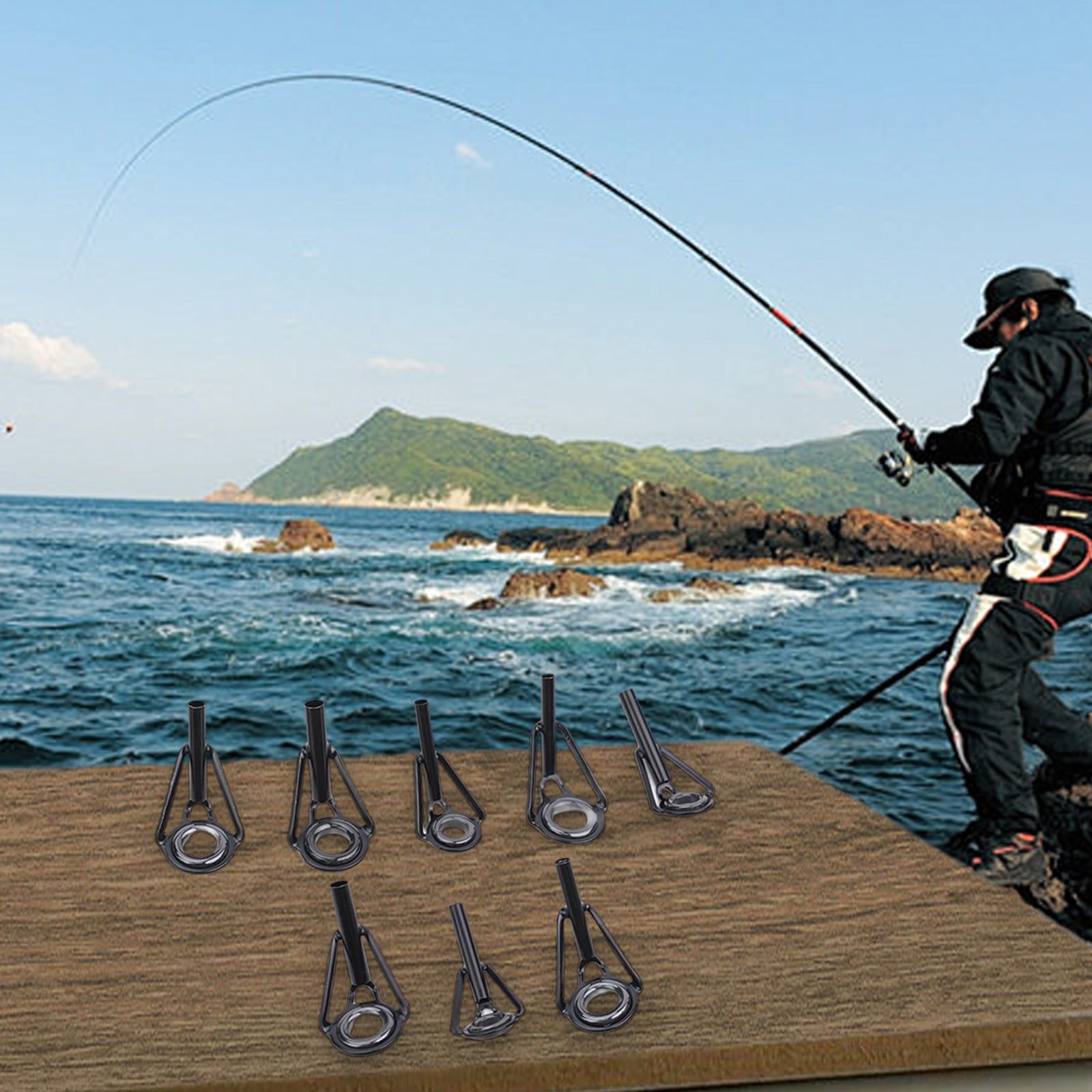 BCLONG 24pcs Fishing Rod Tip Repair Kit Stainless Steel Ceramic Ring ...