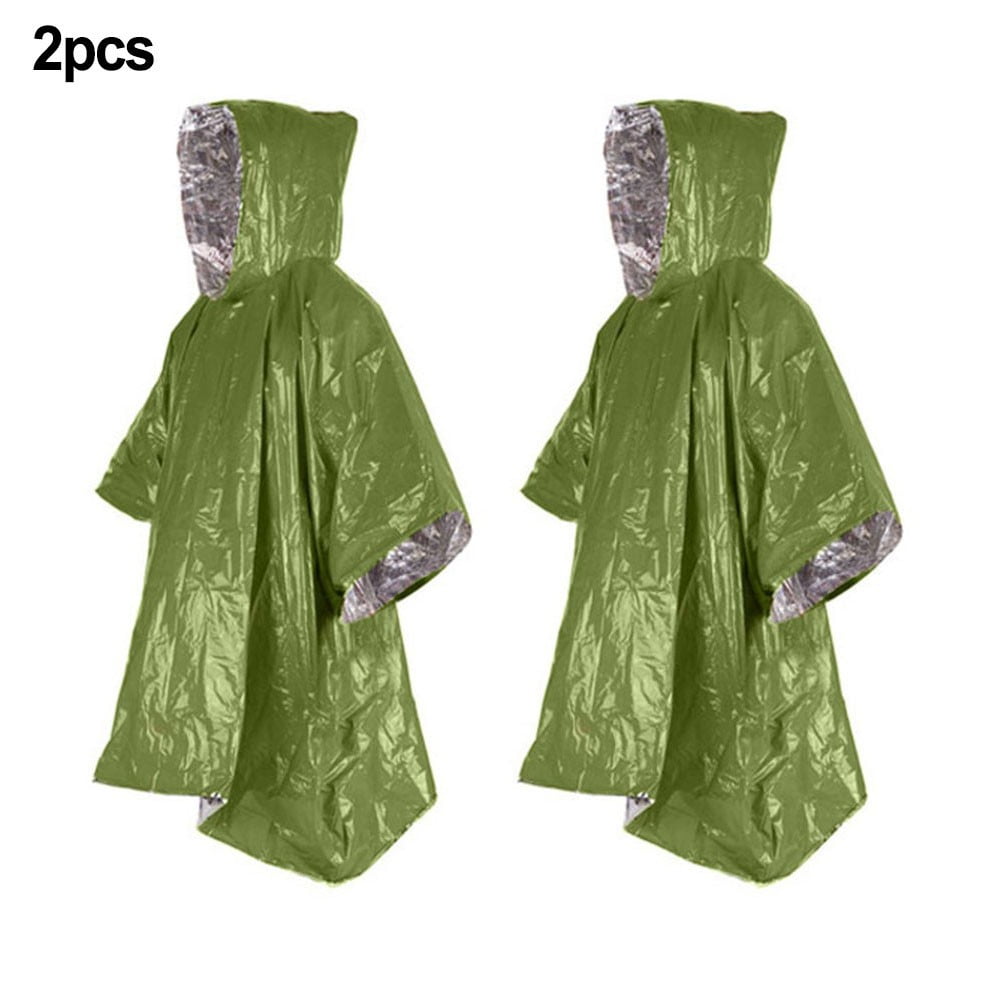 BCLONG 2Pack Outdoor Thermal Rain Coat Outdoor Extreme Cold Survival ...
