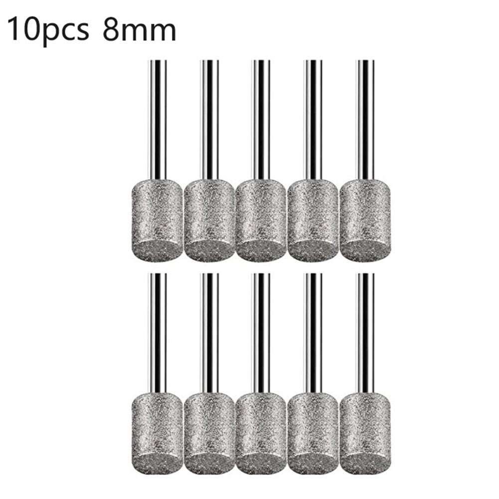 BCLONG 3mm Round Shank Diamond Burr Set Grinding Bit Rotary Grinder ...