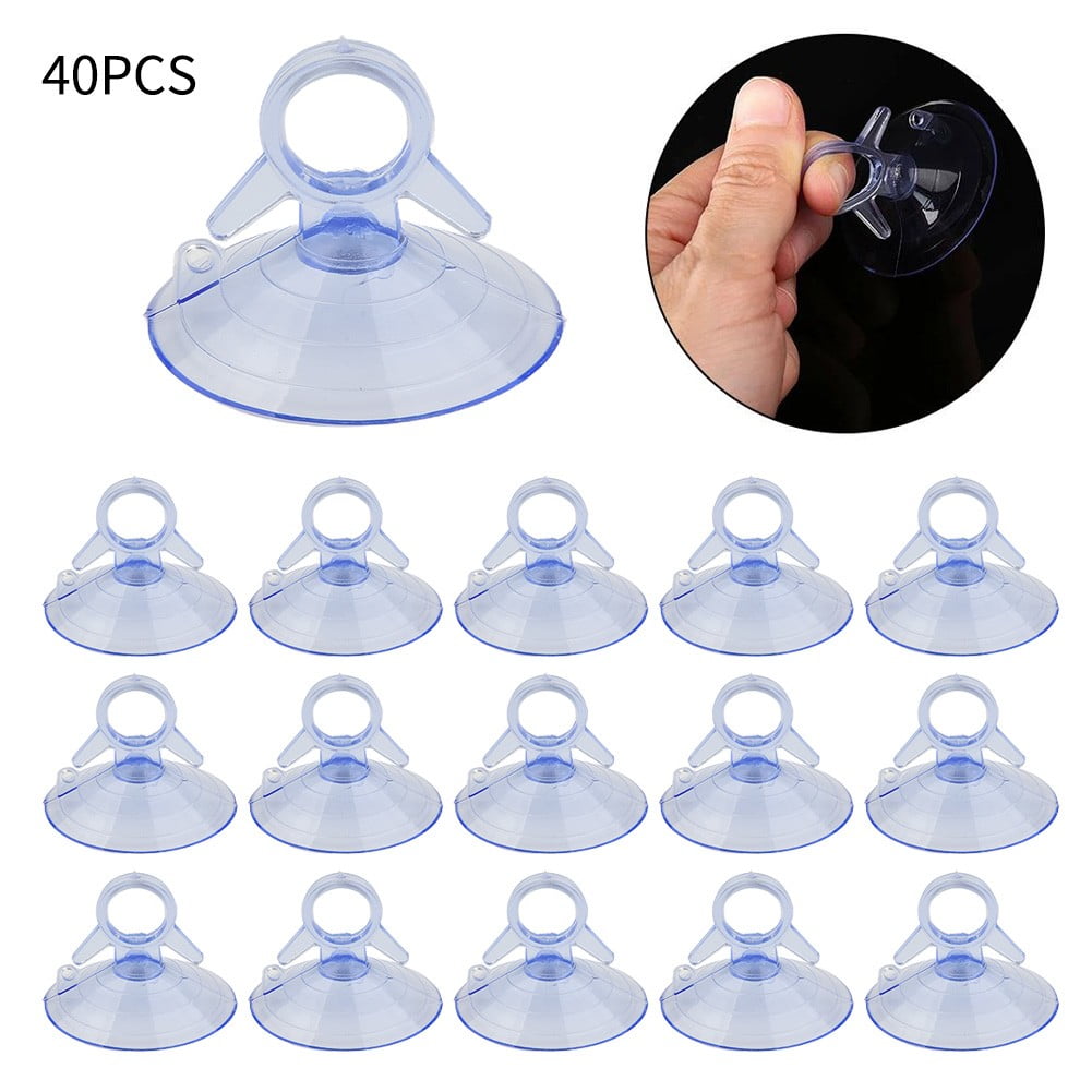 BCLONG 40x 45mm Car Sunshade Suction PVC Cups Clear Rubber Plastic ...