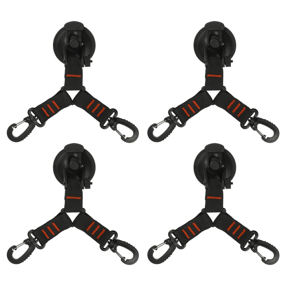 BCLONG 4pc Suction Cup Anchor Strap Double Heads Hook for Car Awning ...