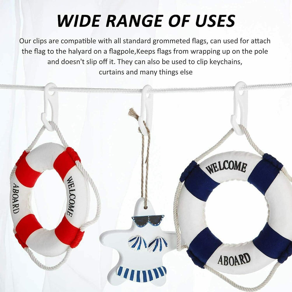 BCLONG 50Ft Flag Rope Pole Nylon Flagpole Parts Thick White Flag Line ...