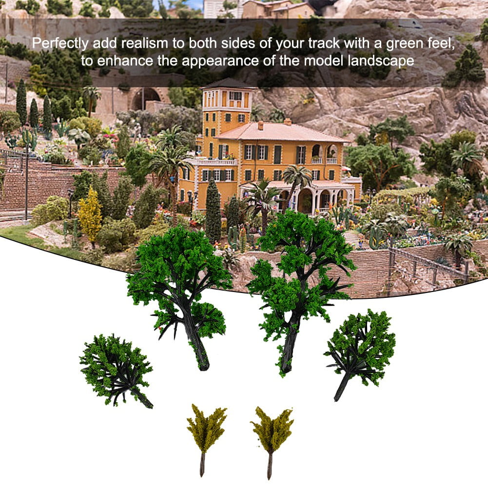 BCLONG 50PCS Trees Model Train Railroad Wargame Diorama Scenery ...
