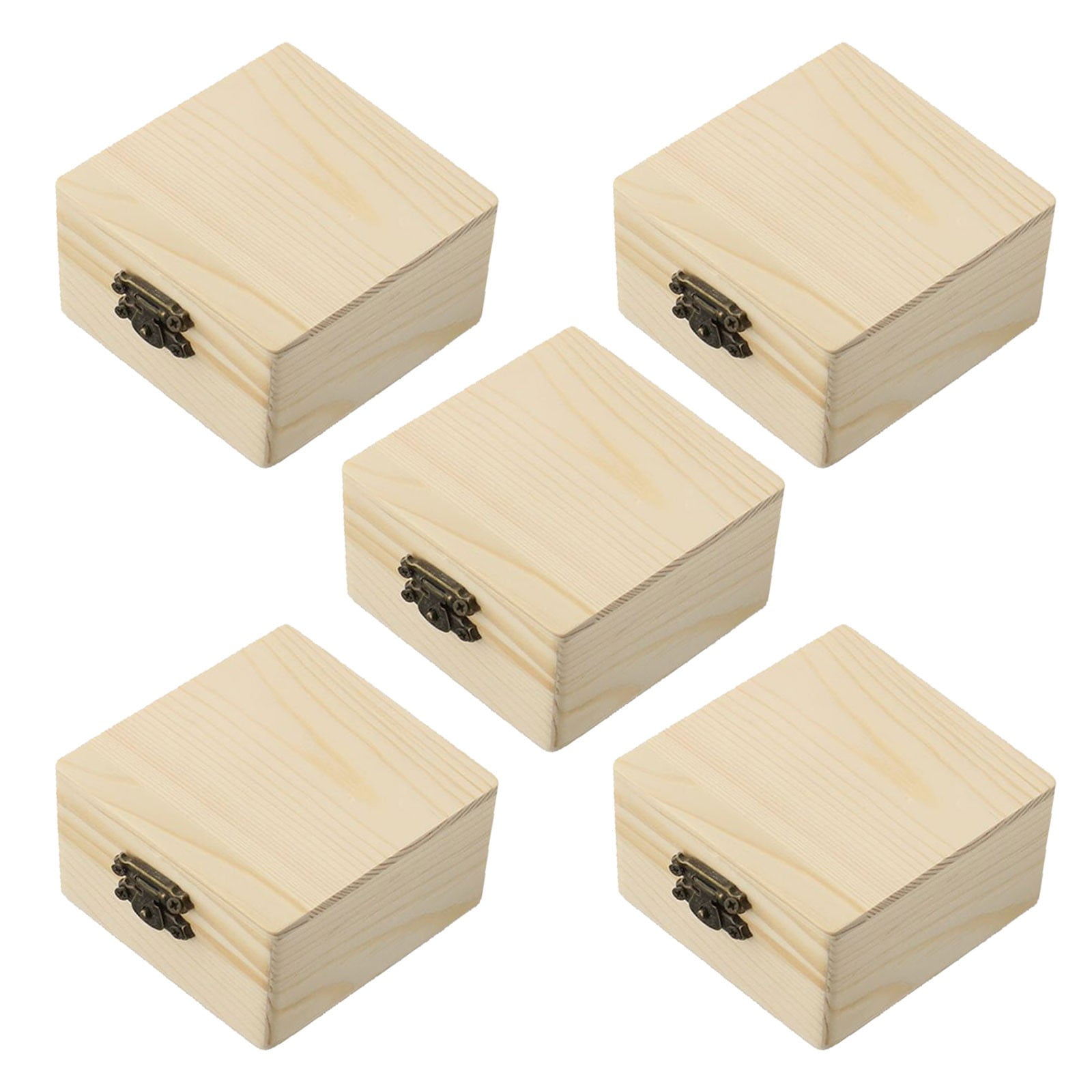 BCLONG 5PCS Wooden Jewelry Box Buckle Flip Storage Box Postcard Storage ...