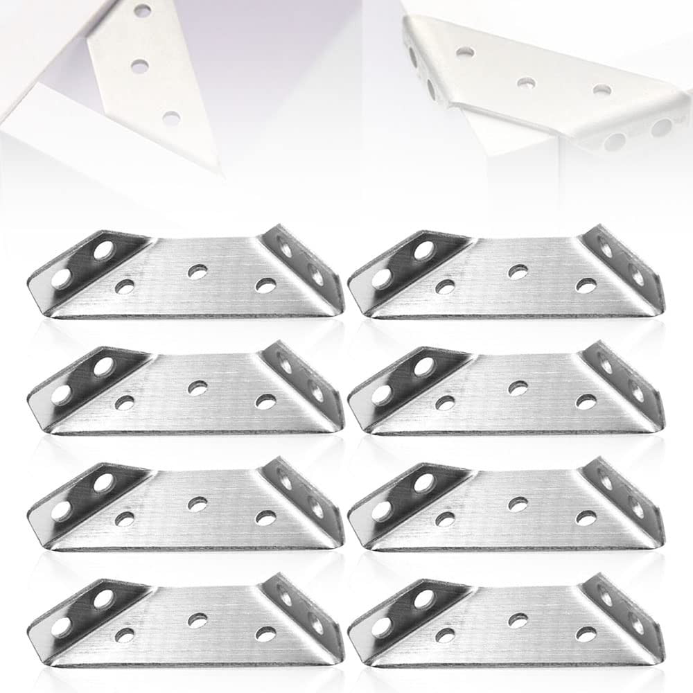 BCLONG 8pcs Right Angle Thickened Fixed Triangle Iron Bracket Corner ...