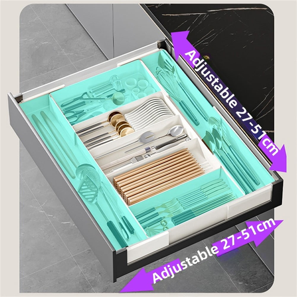 BCLONG Adjustable Silverware Organizer Flatware Holder Utensils Tray ...