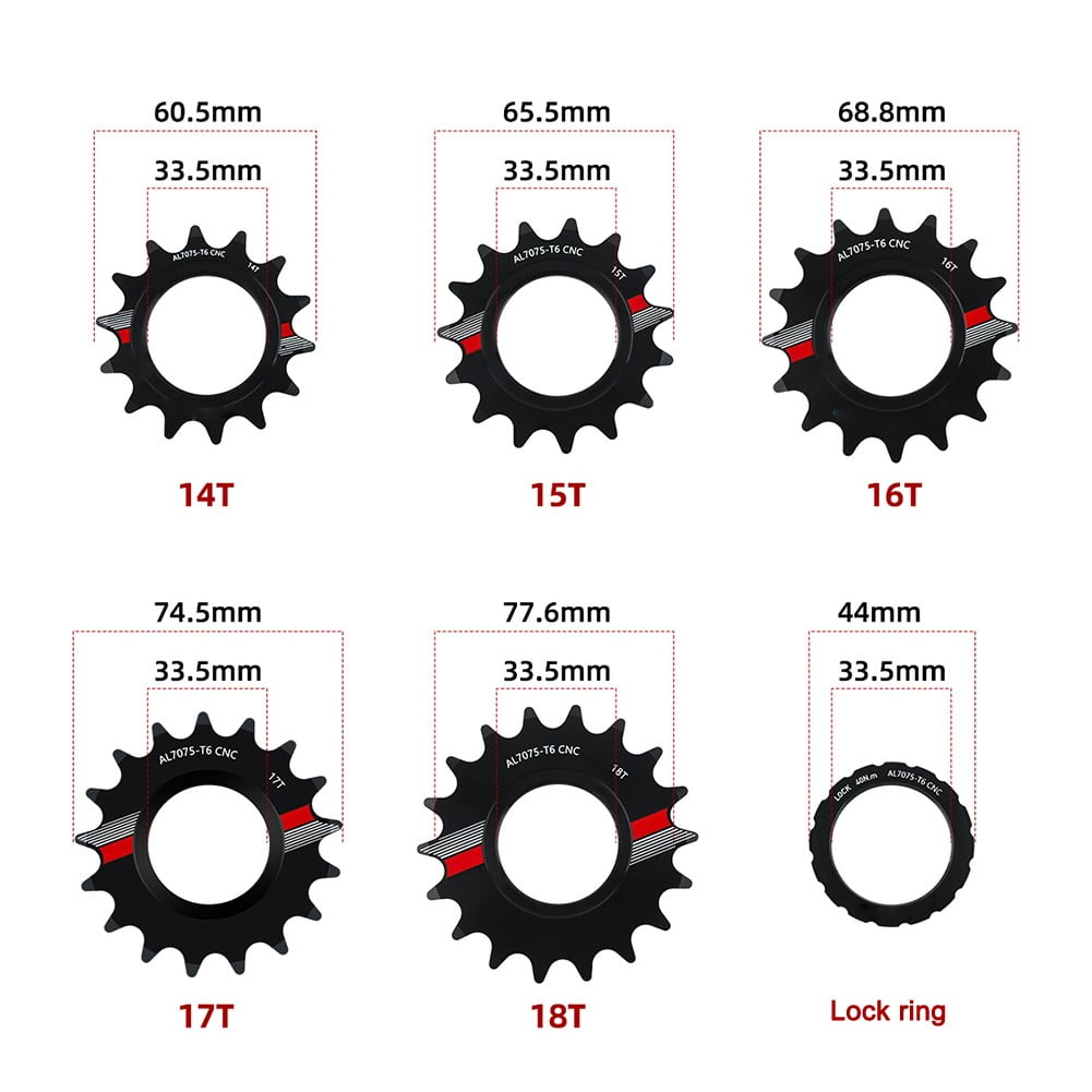 BCLONG Bike Flywheel Single Speed Cog with Lock Ring for Fixed Gear ...