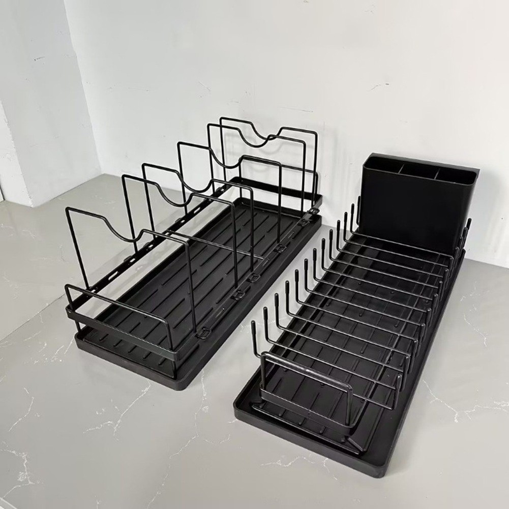 BCLONG Bowl Drain Rack Drawer Built-In Storage Rack Adjustable Pot Rack ...