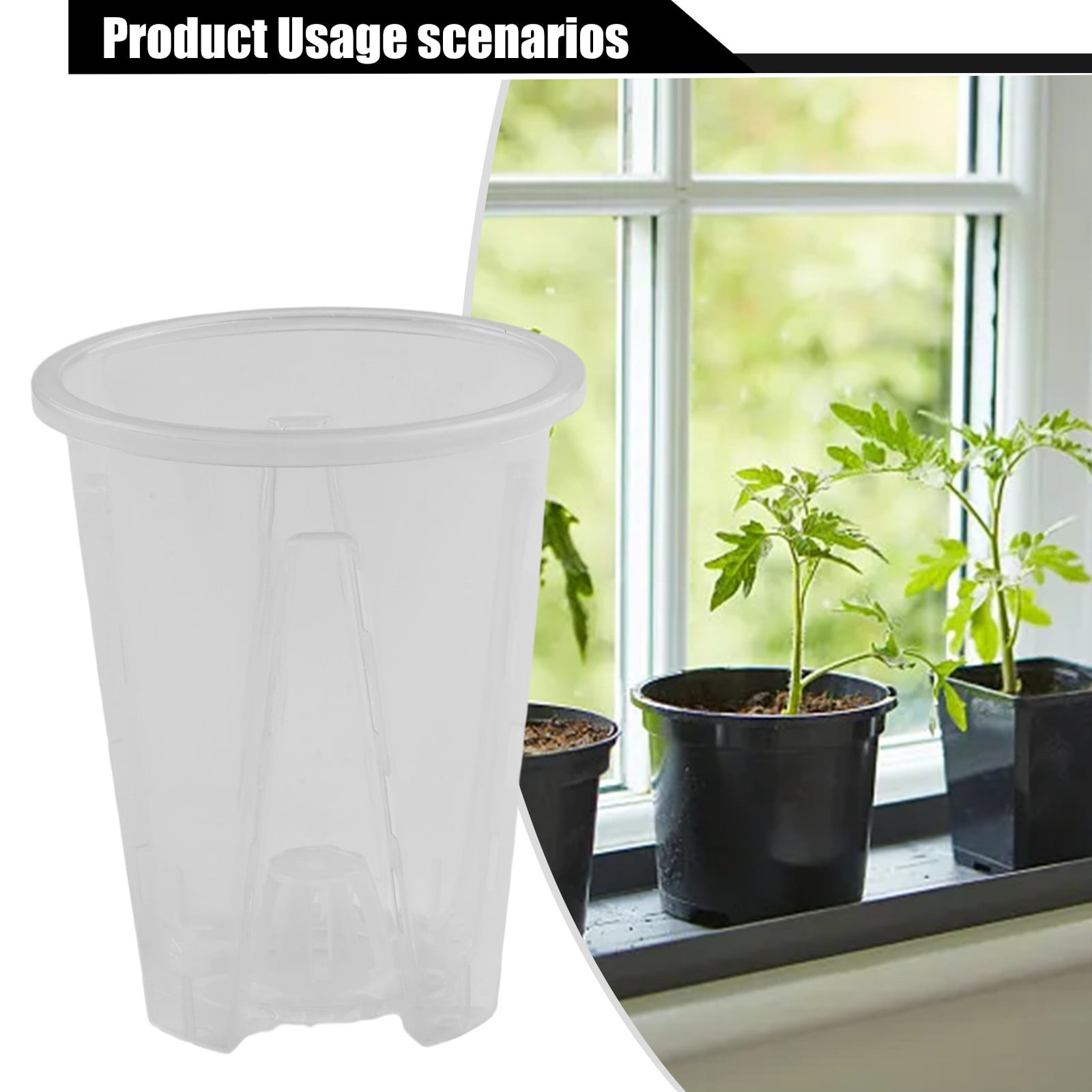 BCLONG Clear Plastic Orchid Pots With Holes Transparent Flower Pot ...