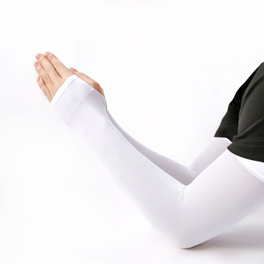 BCLONG Cycling Driving Ice Silk Sleeve Sunscreen Wrist Sleeves Covers ...