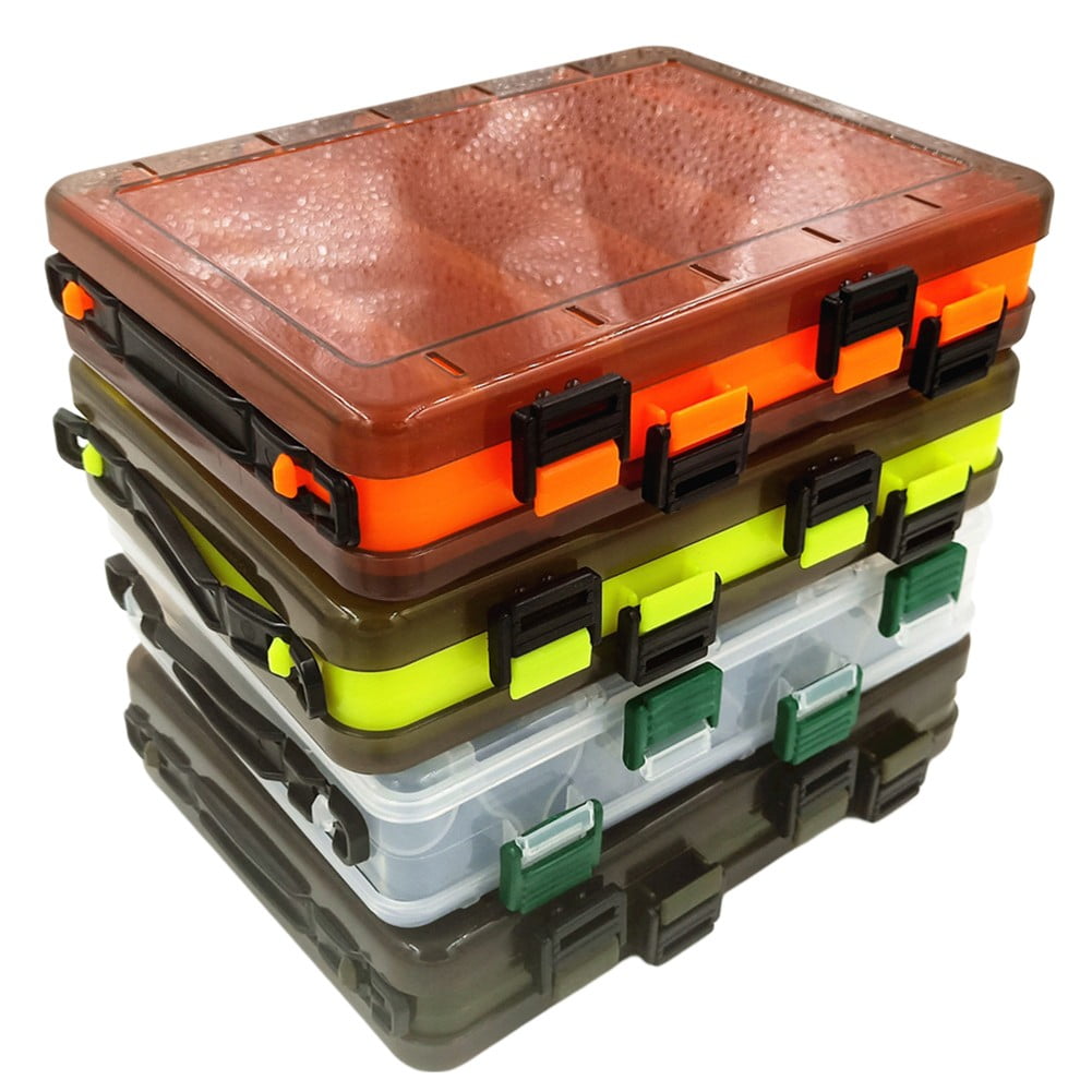 BCLONG Double Sided Fishing Tackle Box 14 Compartments Lures Organizer ...