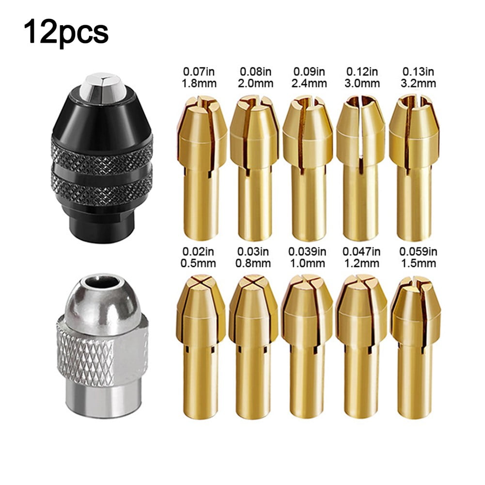 BCLONG Drill Chuck Collet Set with Replacement Rotary Drill Nut Set ...