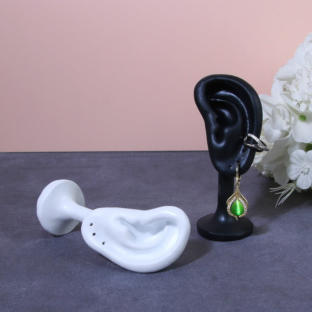 BCLONG Earring Display Stands Human Ear Model Holder Soft Silicone Base ...