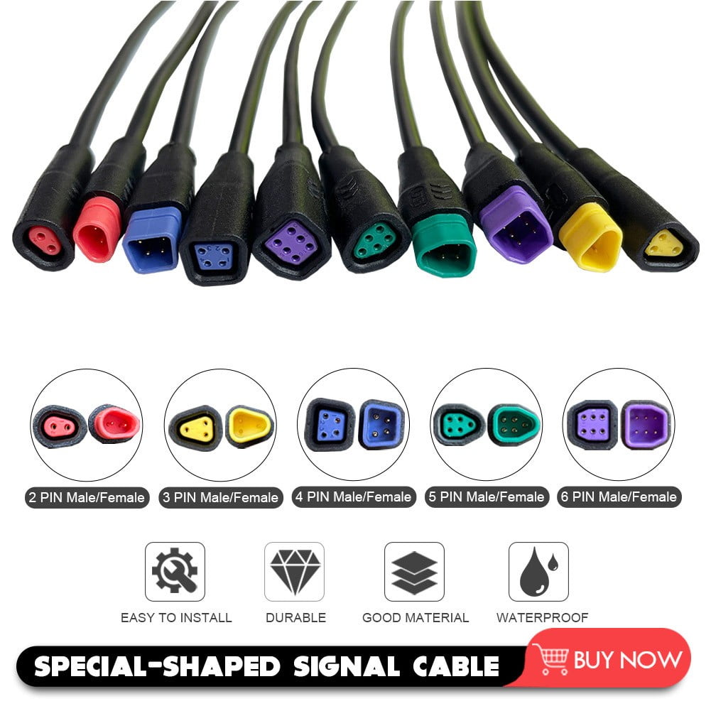 BCLONG Ebike Shaped Connector 2/3/4/5/6 Pin Cable Waterproof Connector ...
