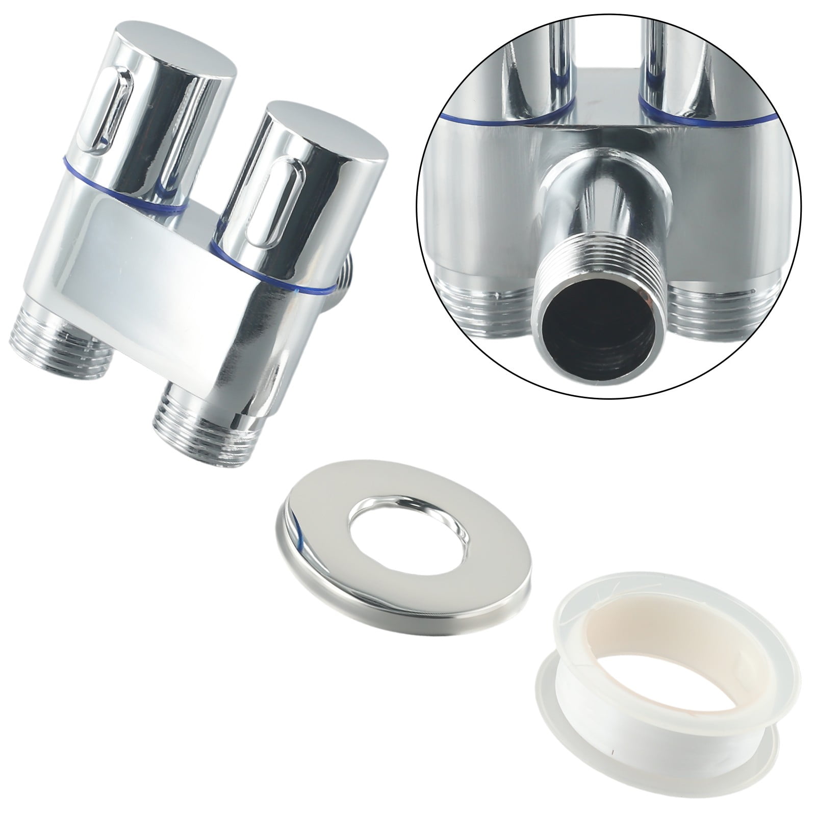 BCLONG G1/2 1 in two out double control washing machine faucet toilet ...