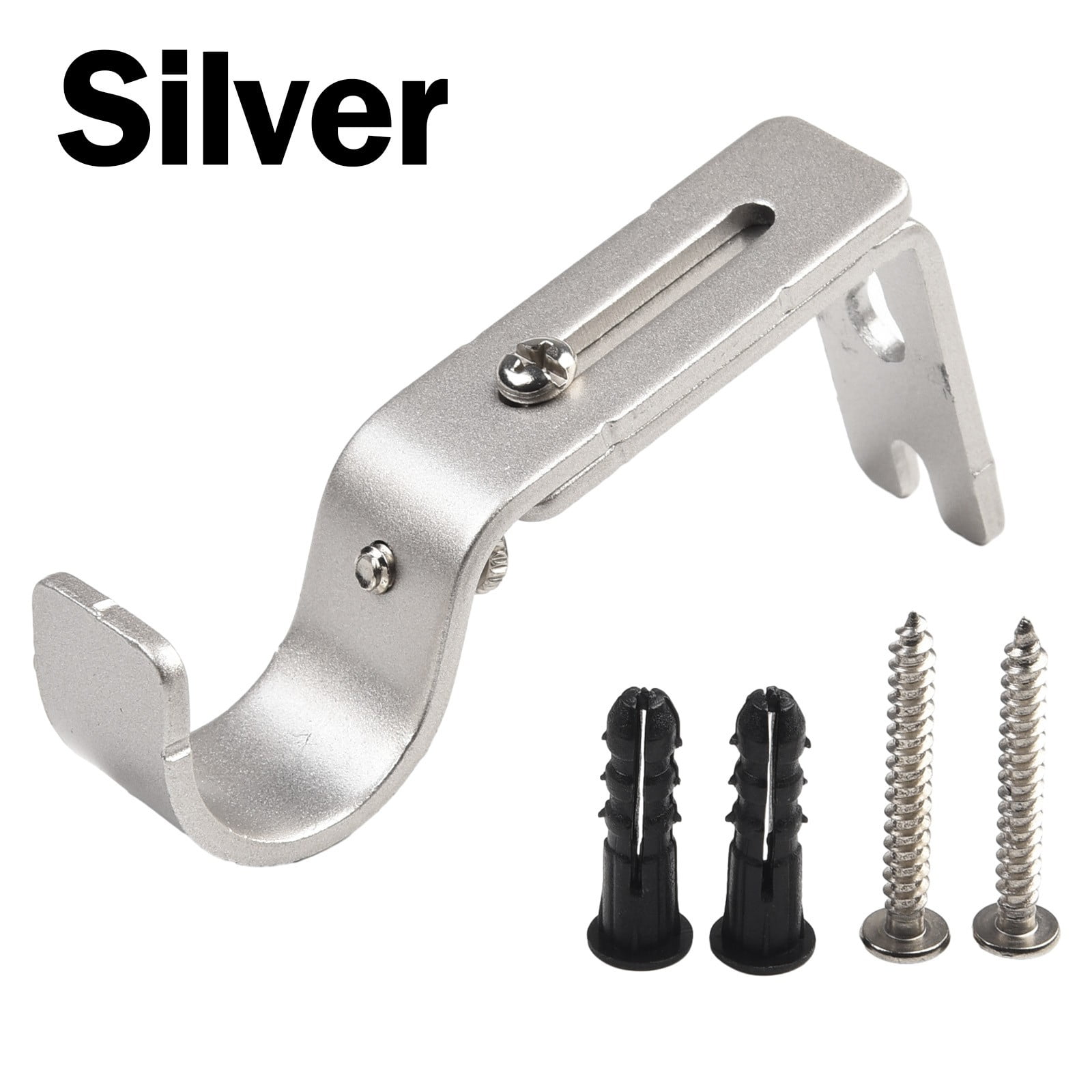 BCLONG Metal Curtain Rod Brackets set for Drapery Rod Poles with Screws ...