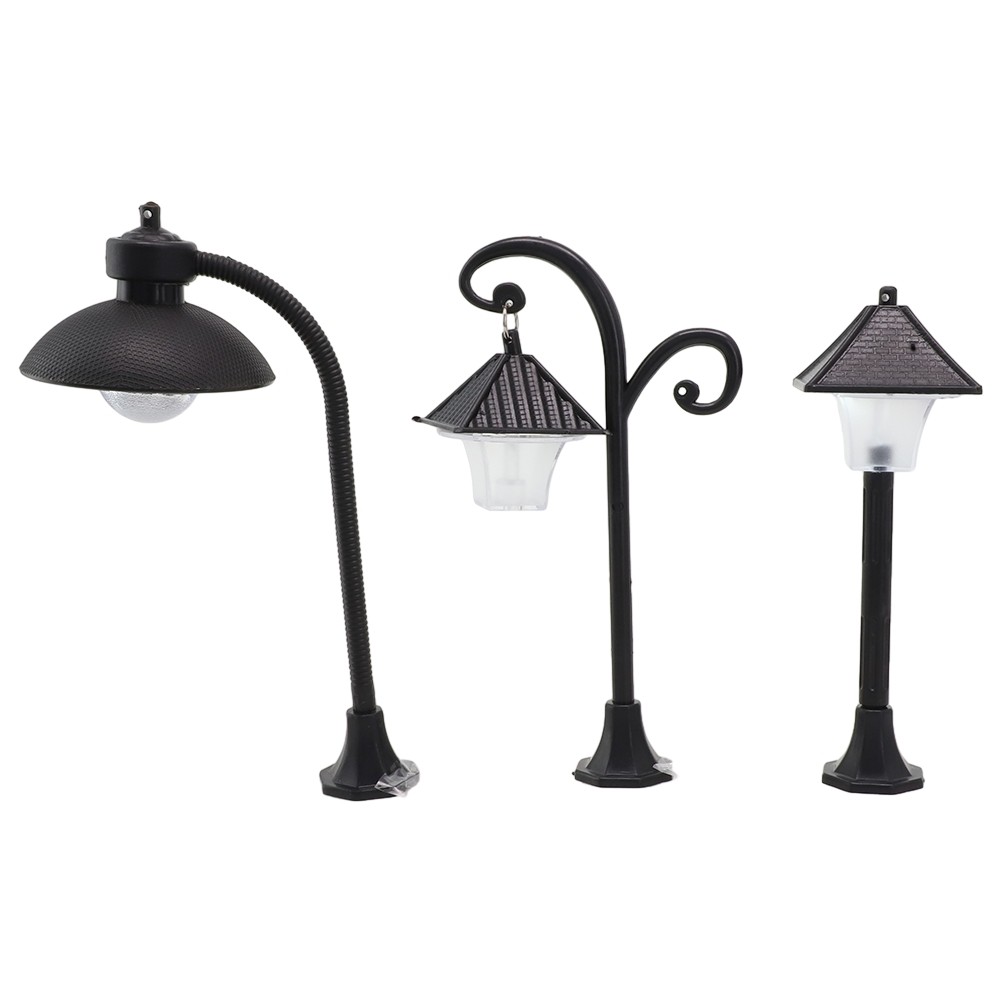 BCLONG Model Street Post Lights Ornament Dollhouse Solar Lamp Railway ...