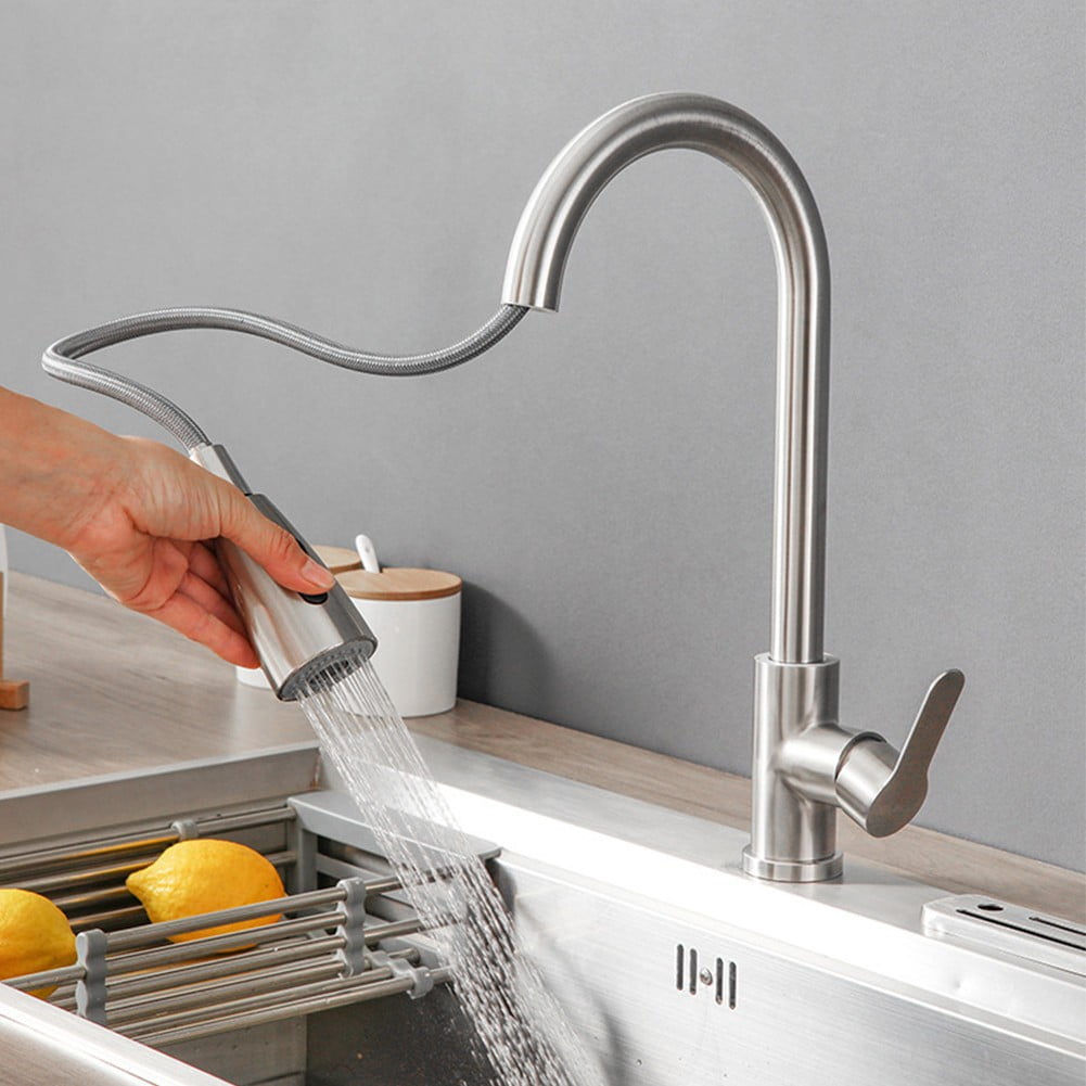 BCLONG Pull-Out Water Tap Faucet 2 Sprayer Modes For 360° Rotation Hot ...