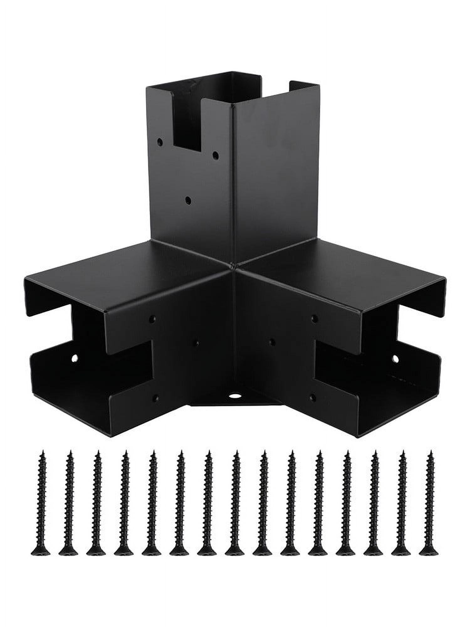 BCLONG Right Angle Corner Bracket with Pergola Post Base for Wood Beams ...