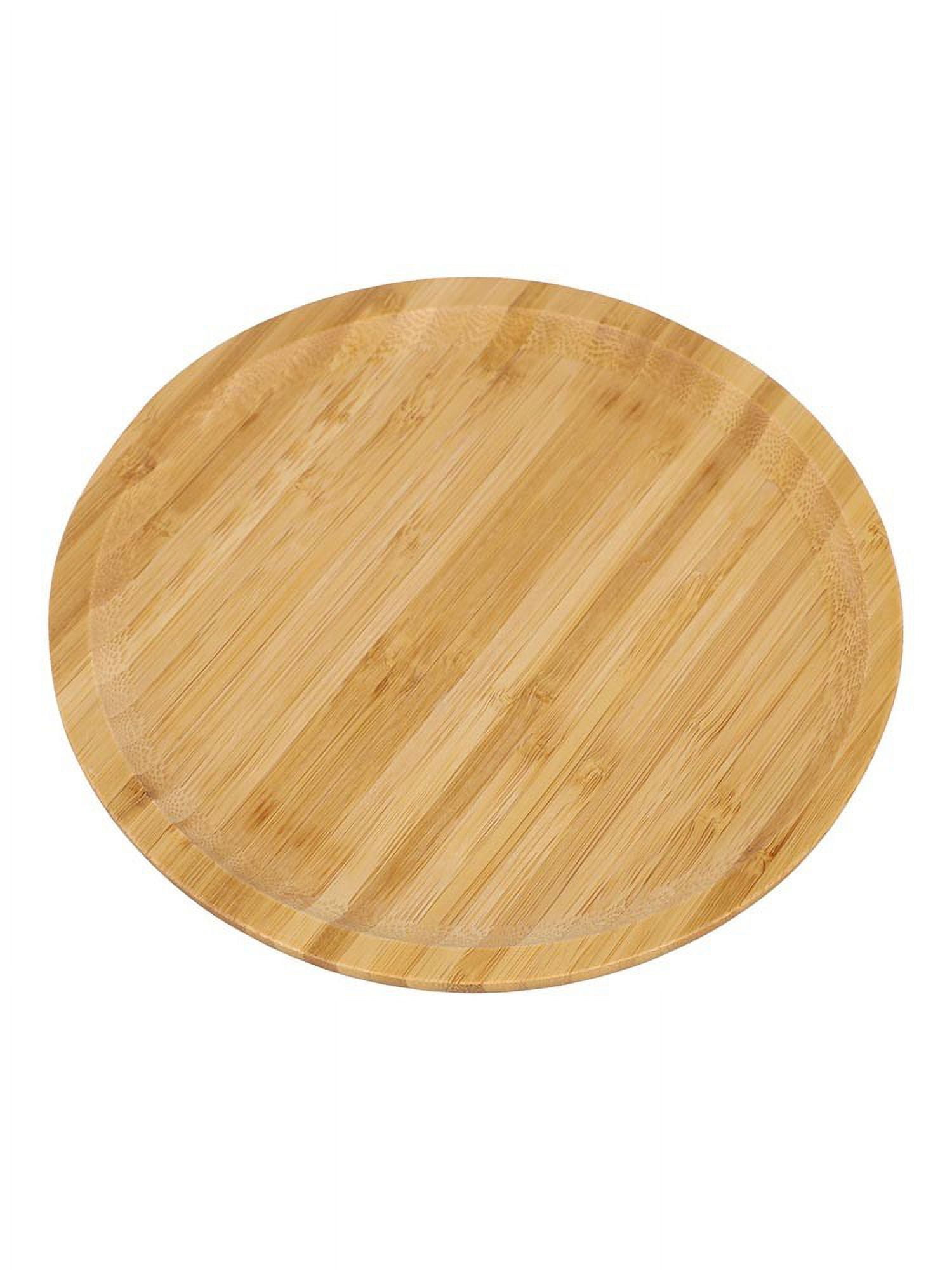 BCLONG Round Wooden Serving Tray Tableware Stand for Food Tray for ...