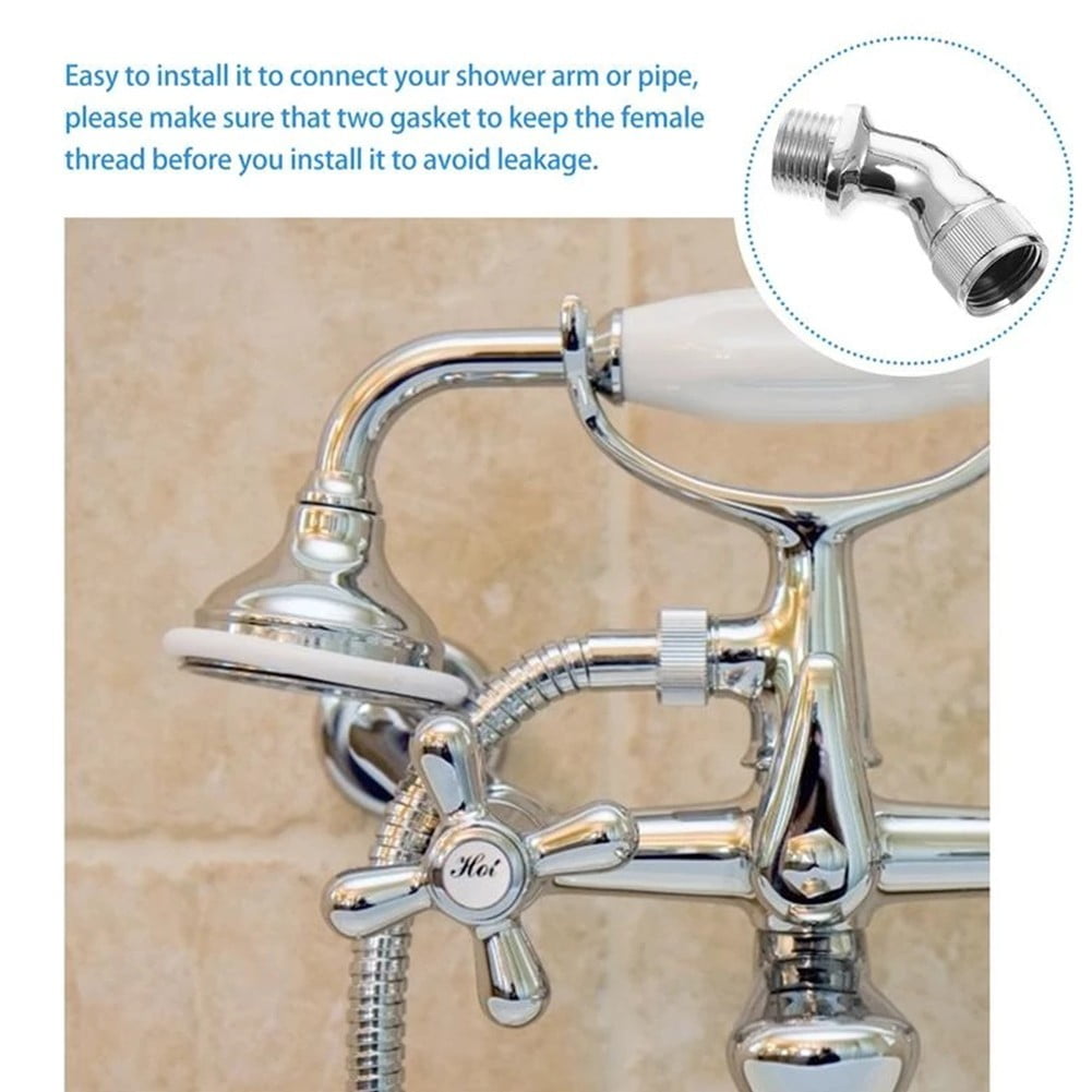 BCLONG Shower Elbow Adapter for Shower Head 45°Angle G1/2 Male to ...