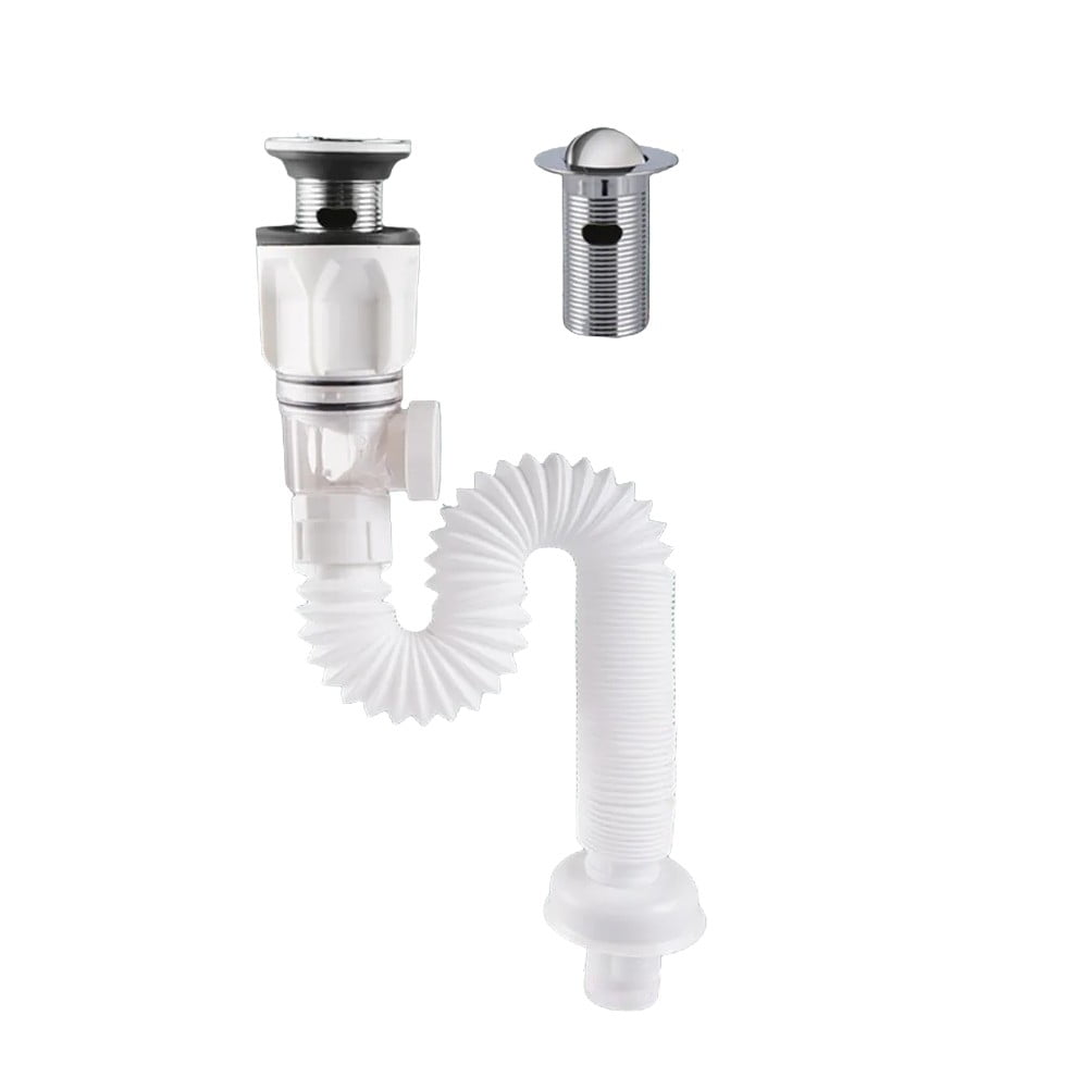 BCLONG Stainless steel washbasin deodorant drain pipe set straight wall ...