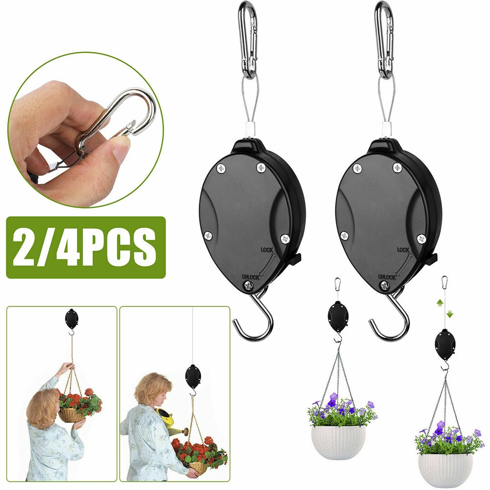 BCLONG Strong Retractable Hanging Basket Pulley Pull Down Plant Yard ...