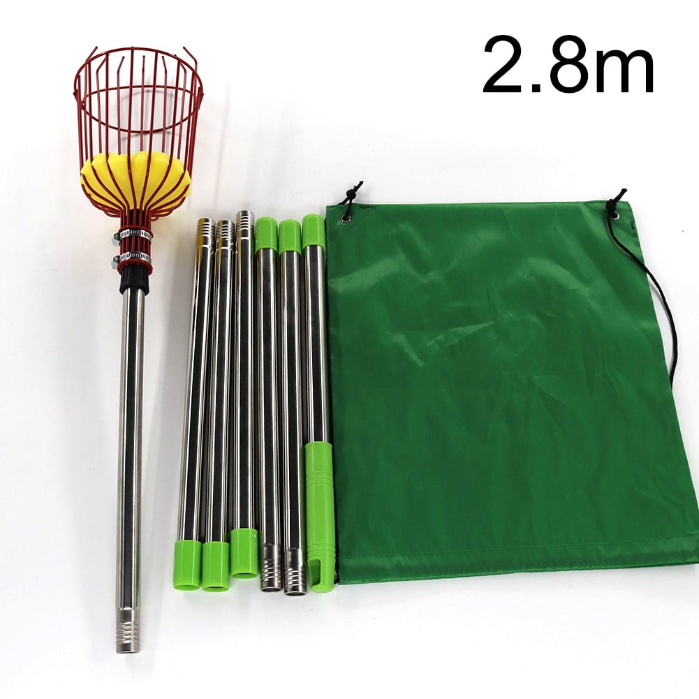 BCLONG Telescopic fruit picker with stainless steel pole, basket and ...
