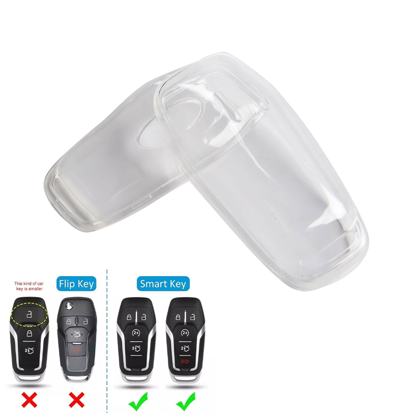BCLONG Transparent Clear Key Fob Cover Case Holder For Ford for For ...