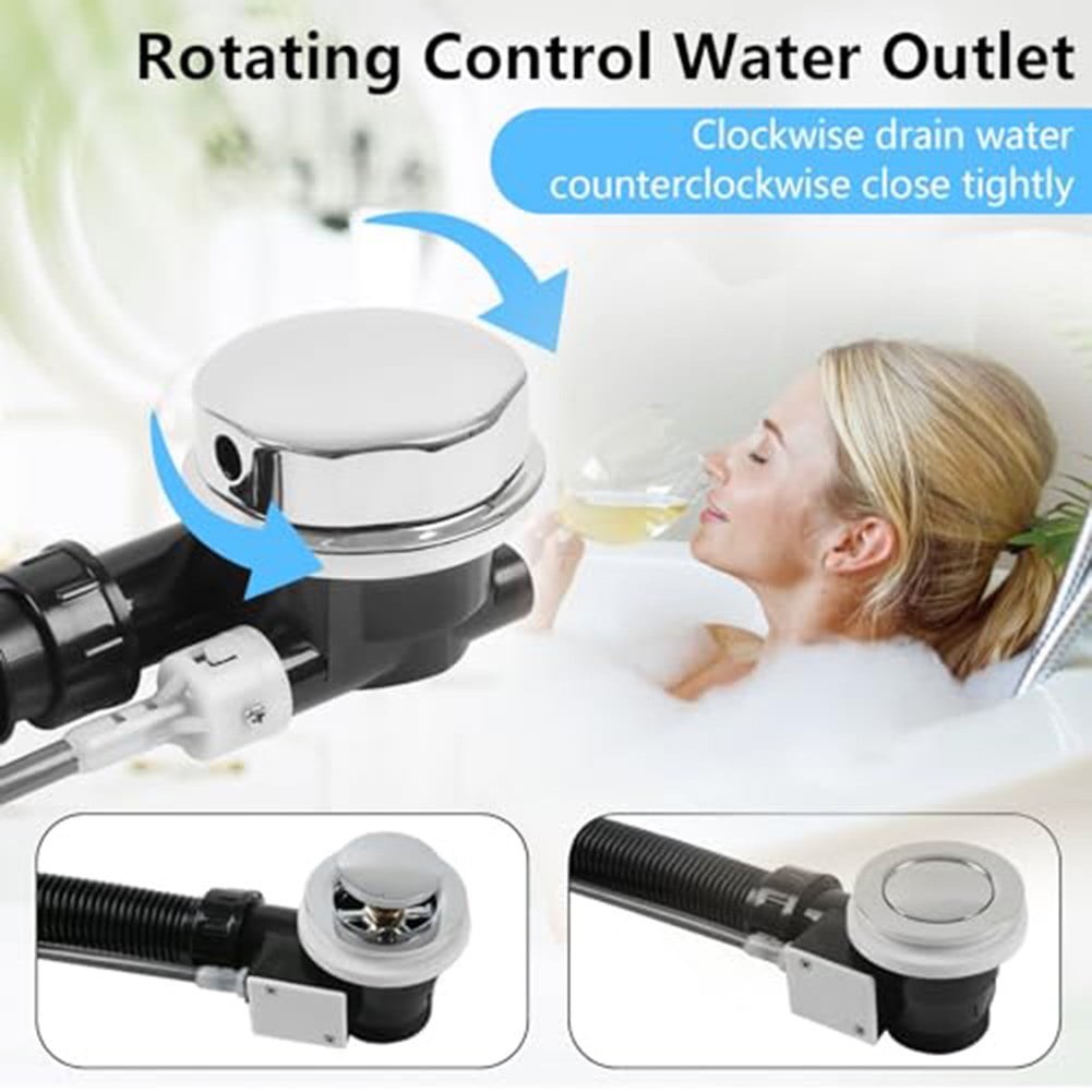 BCLONG Tub drain and overflow kit chrome tub stopper, bathroom drain ...