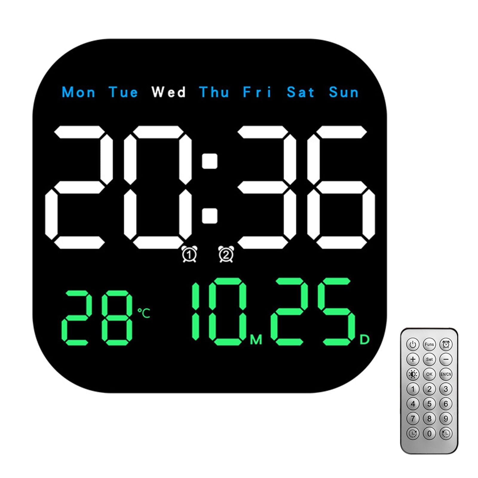 BCLONG Versatile LED Electronic Clock with Day and Date Display ...