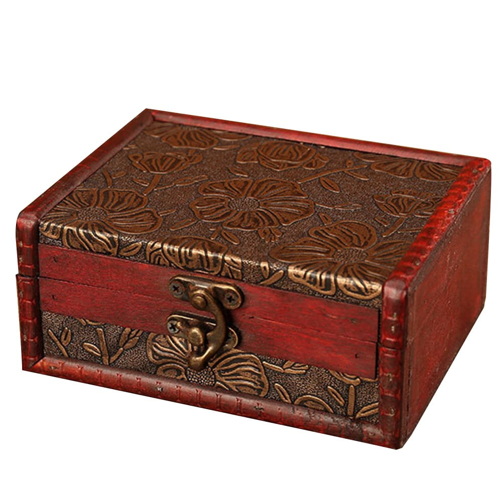 BCLONG Vintage Wooden Storage Box With Buckle Jewelry Storage Box ...