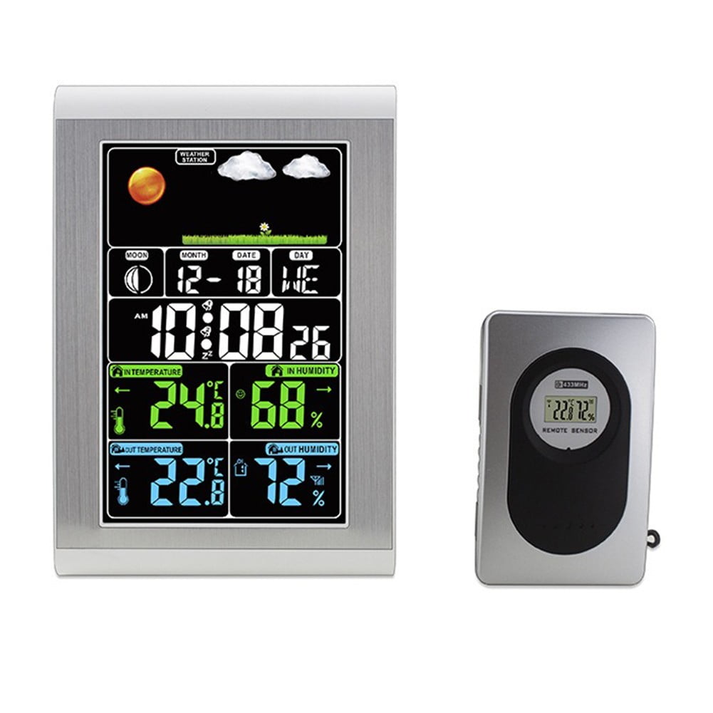 BCLONG Wireless Weather Station Clock with Outdoor Sensor HD digital ...