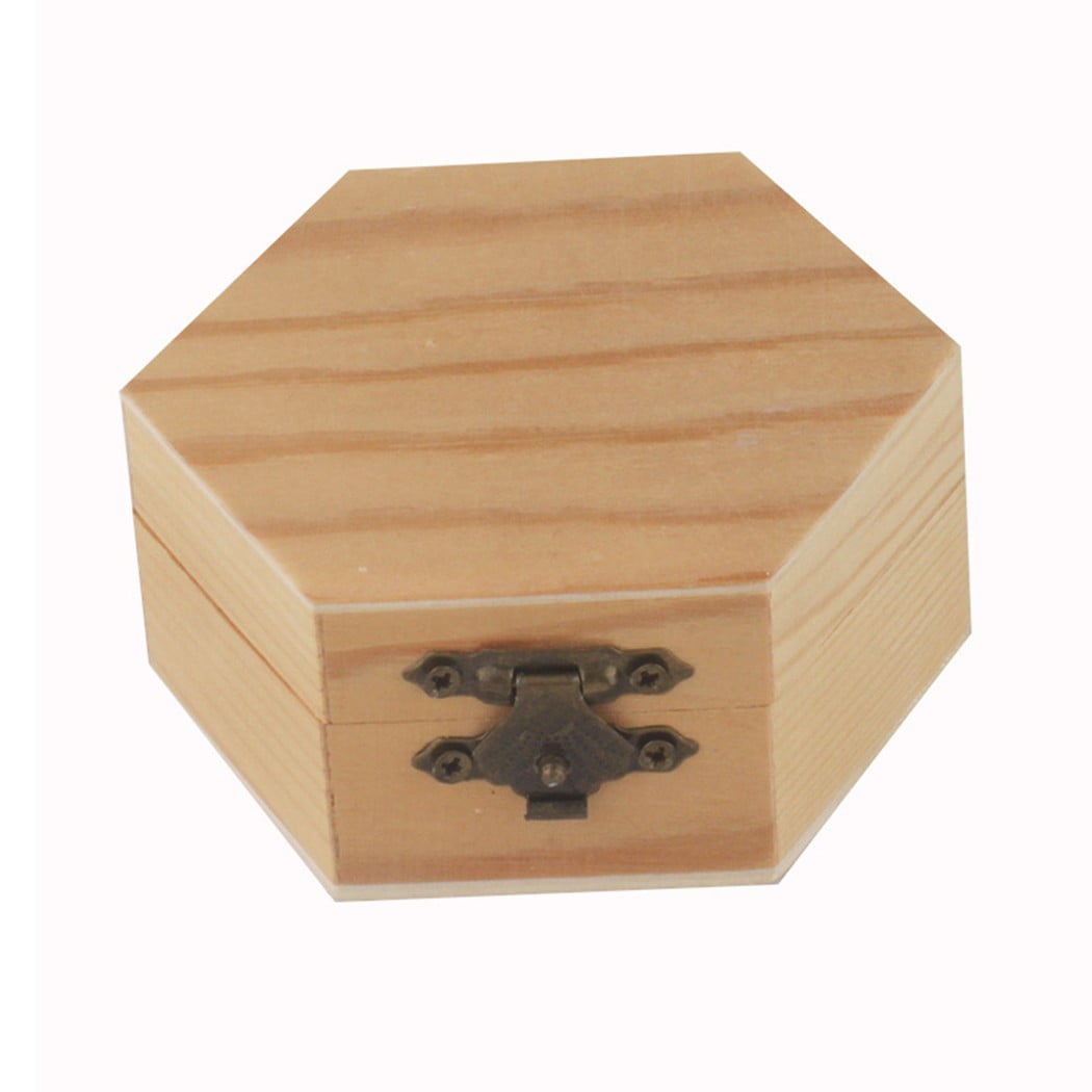 BCLONG Wooden Hexagonal Shaped Storage Box Jewelry Box Wedding Gifts ...