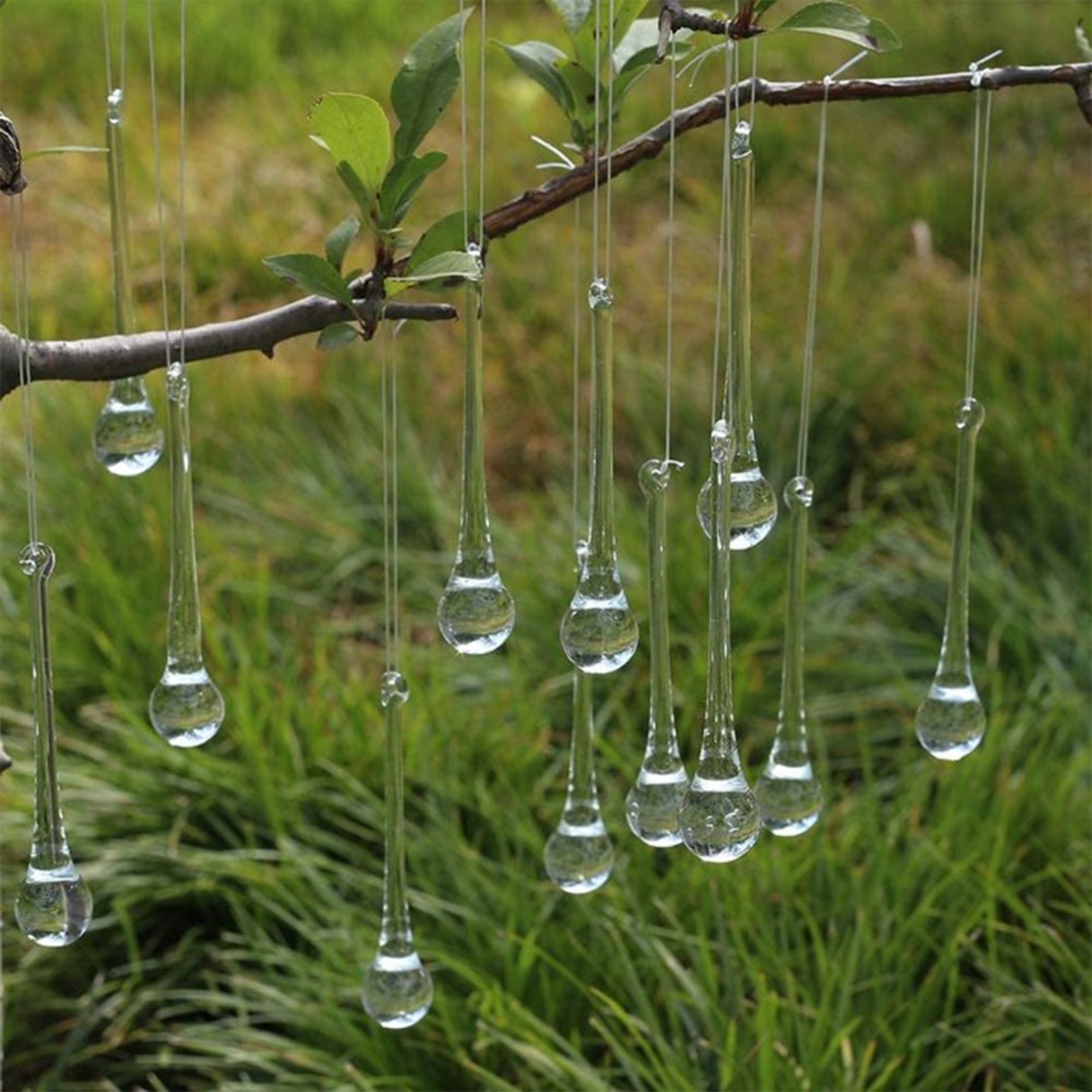 BCMMKLPP 10pcs 4" Christmas Glass Teardrop Ornaments - Chandelier Clear ...