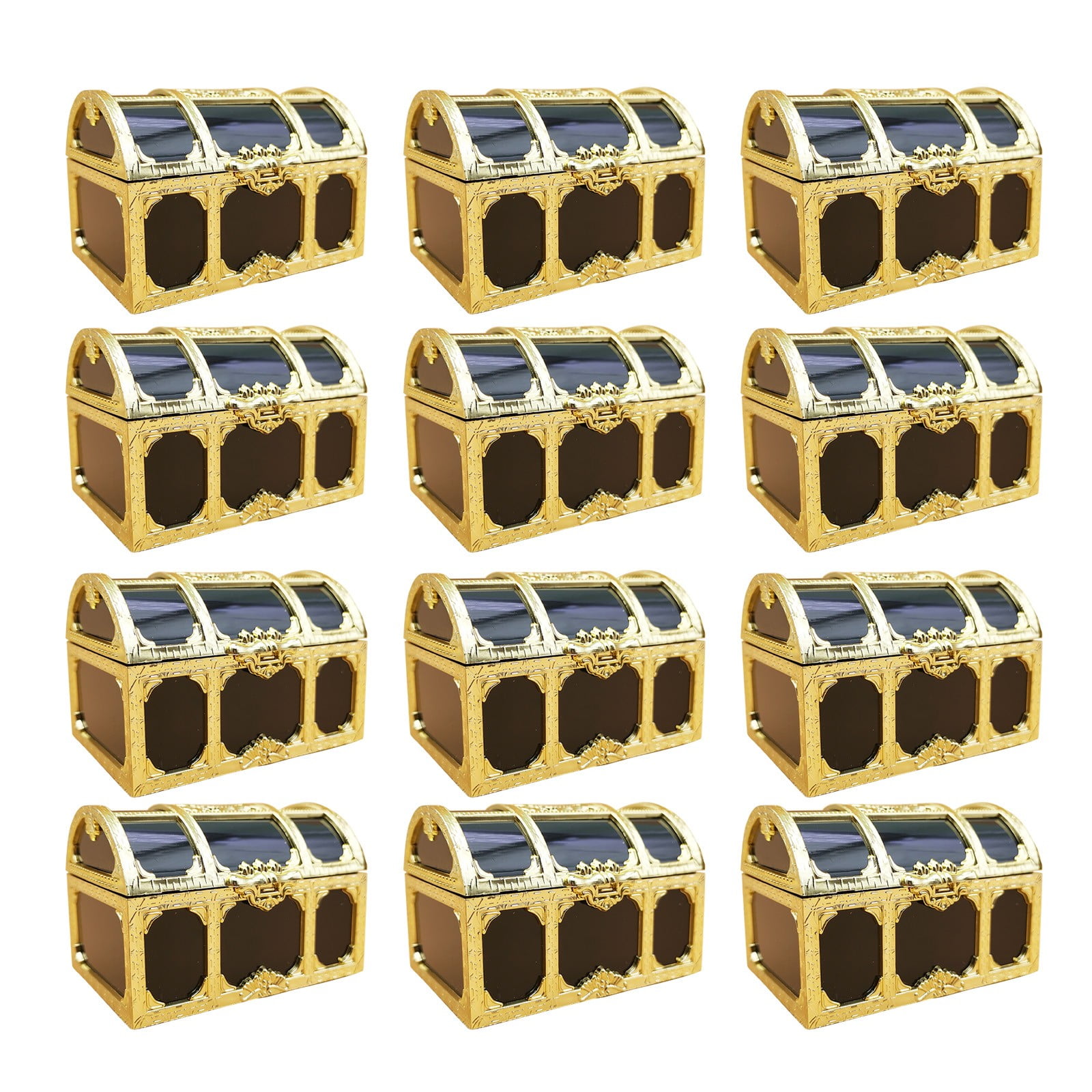 BCMMKLPP 12 Pcs Miniature Pirate Treasure Chests Box 2.95 in, Mini ...